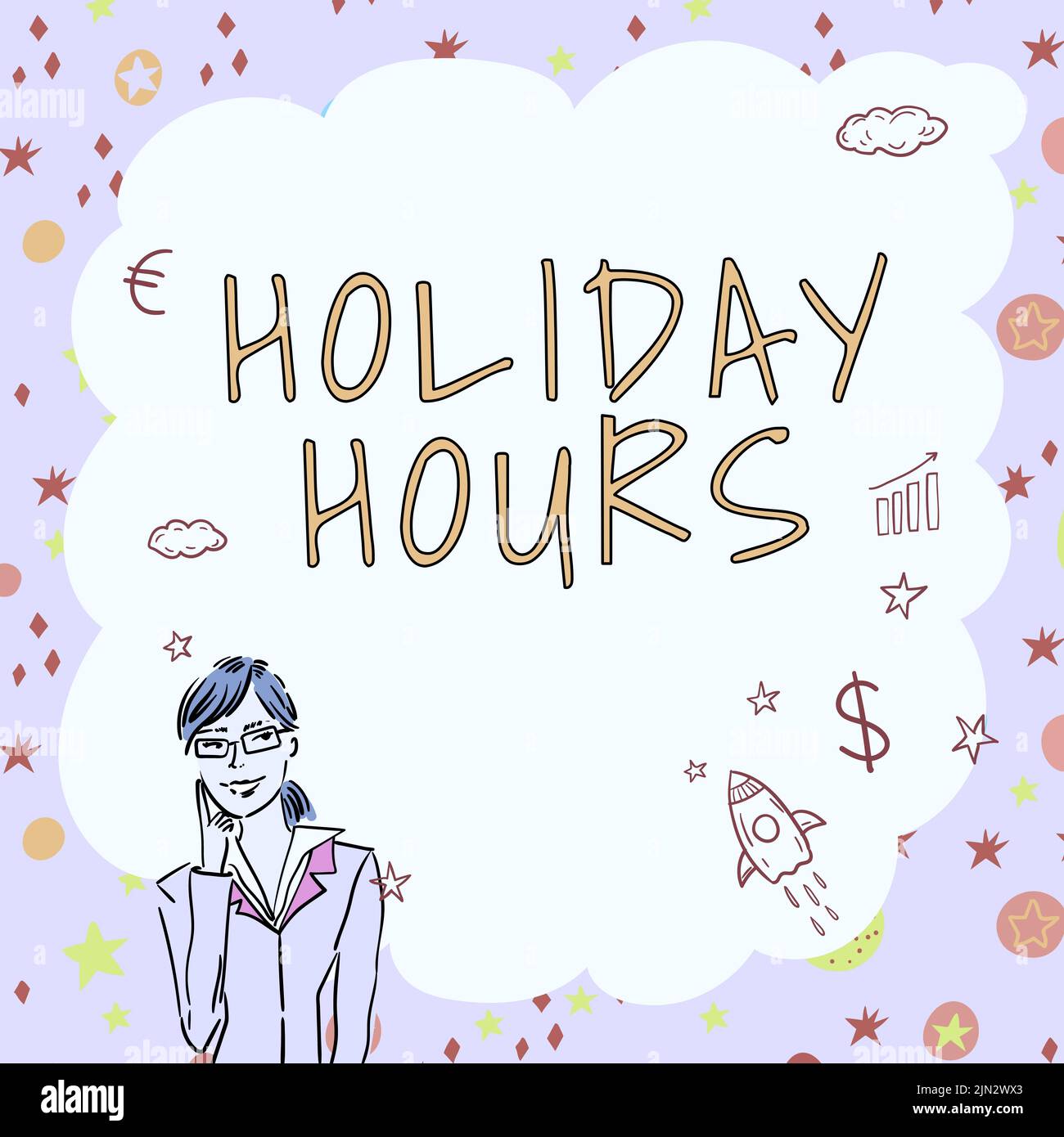 Text sign showing Holiday Hours. Business showcase Schedule 24 or7 Half ...