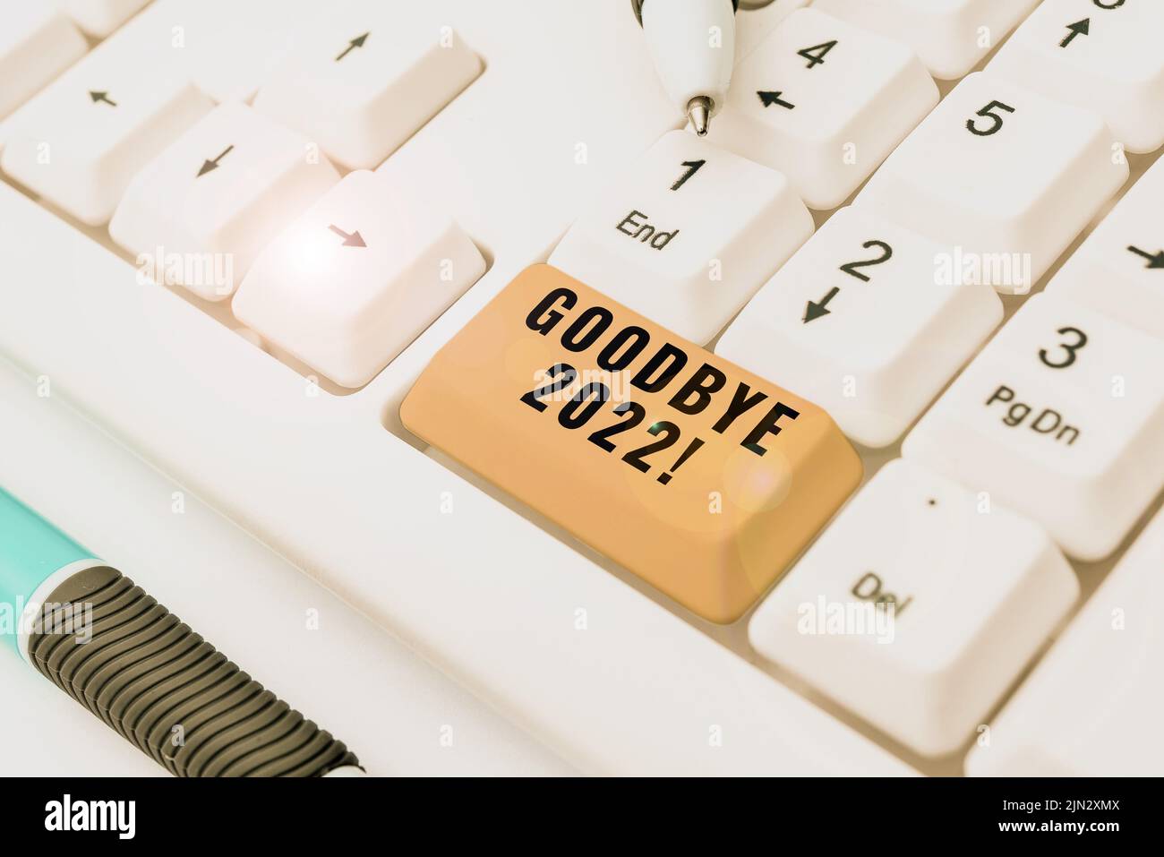Conceptual caption Goodbye 2022. Business idea New Year Eve Milestone ...