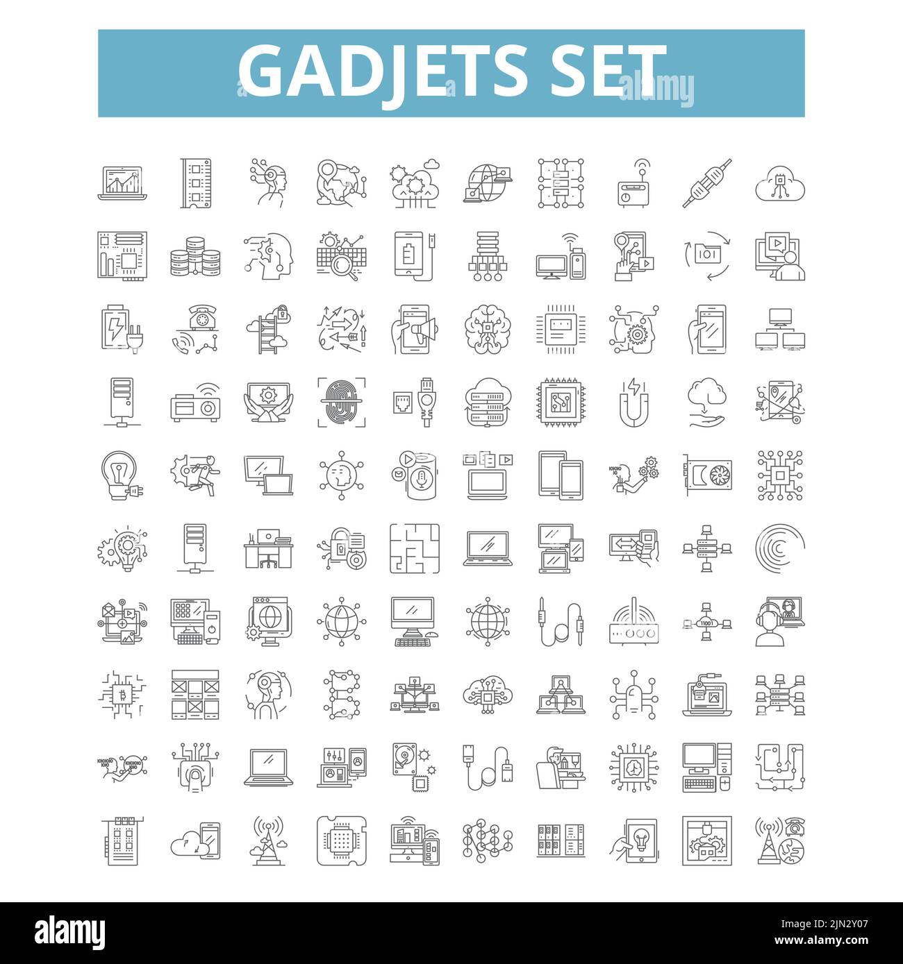 Gadjets icons, line symbols, web signs, vector set, isolated illustration Stock Vector Image ...
