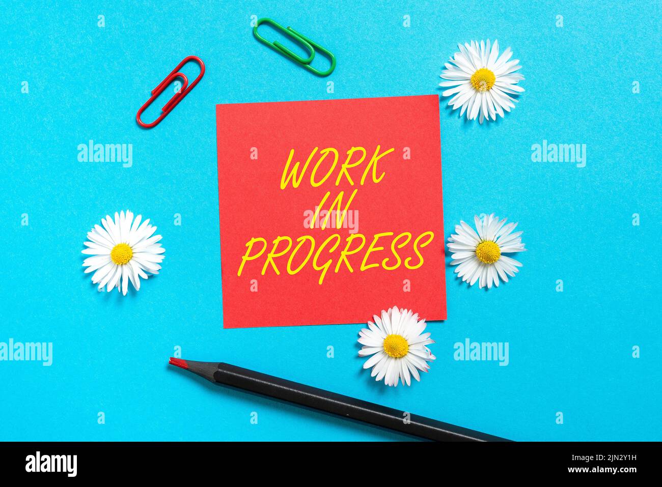 Text sign showing Work In Progress. Business concept Job still being ...