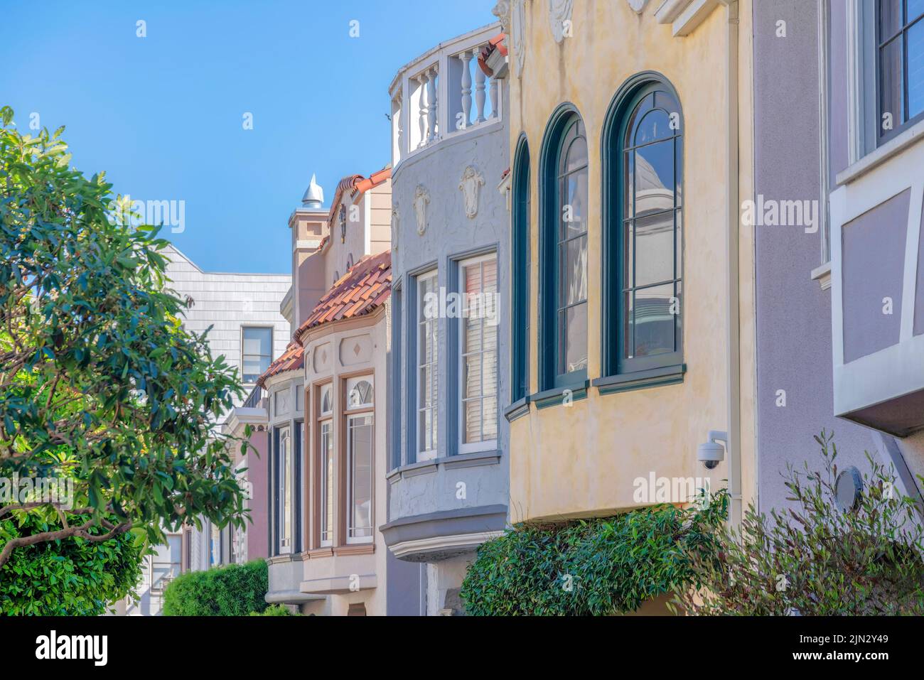 Decorative window exterior of adjacent homes at San Francisco ...