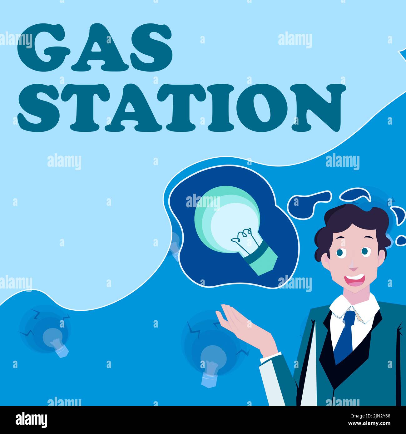 Text showing inspiration Gas Station, Word for for servicing motor ...