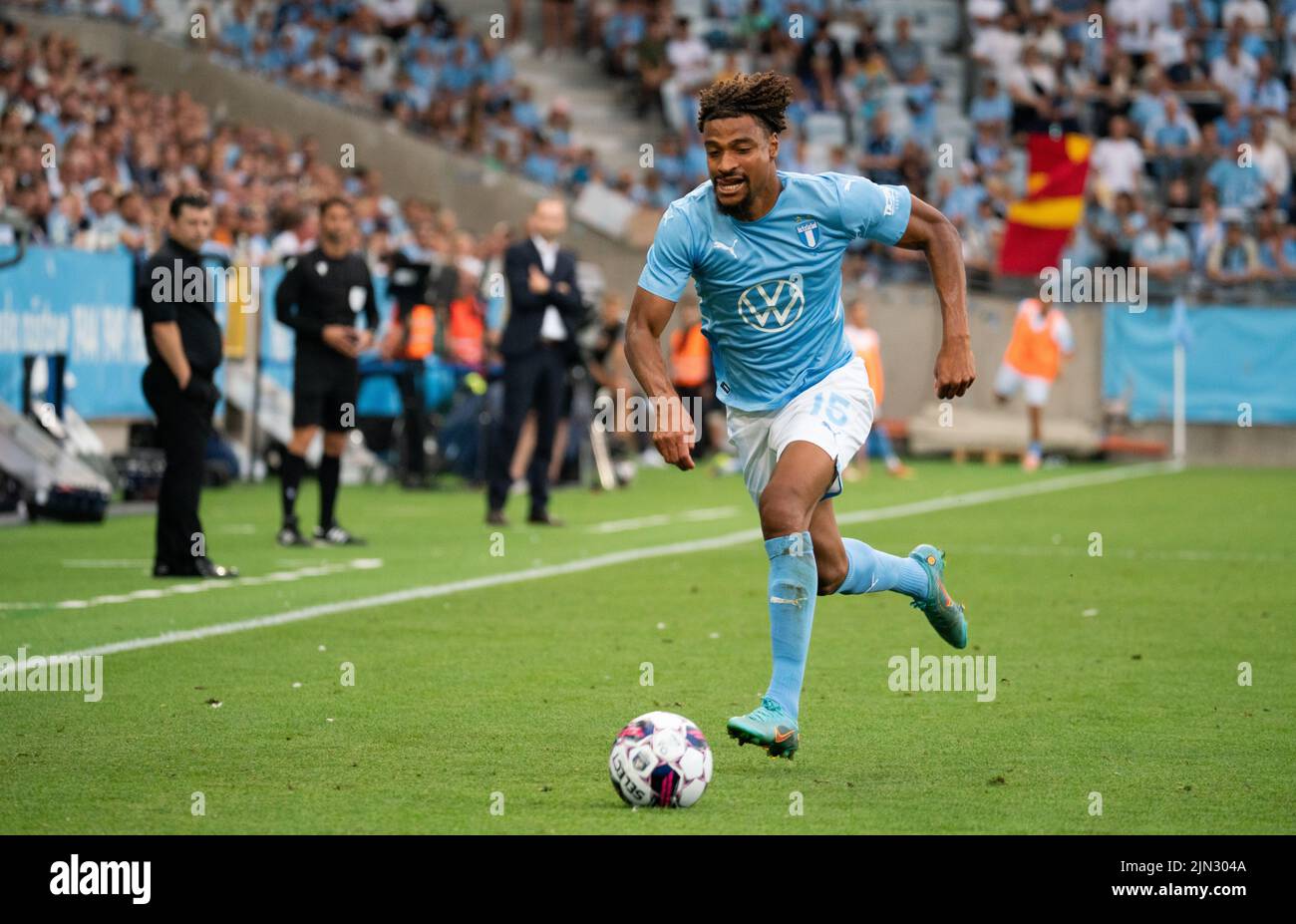 Malmoe, Sweden. 04th, August 2022. Joseph Ceesay (15) of Malmö FF seen ...