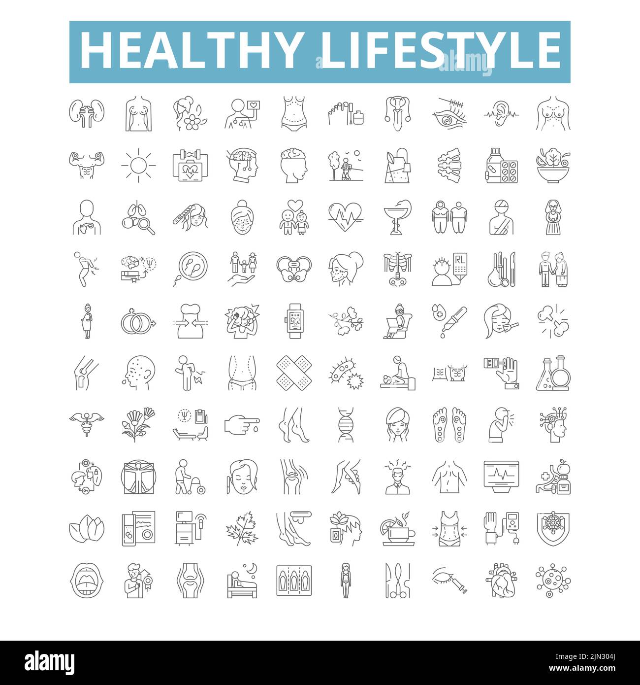 Healthy lifestyle icons, line symbols, web signs, vector set, isolated ... Healthy lifestyle icons, line symbols, web signs, vector set, isolated ...