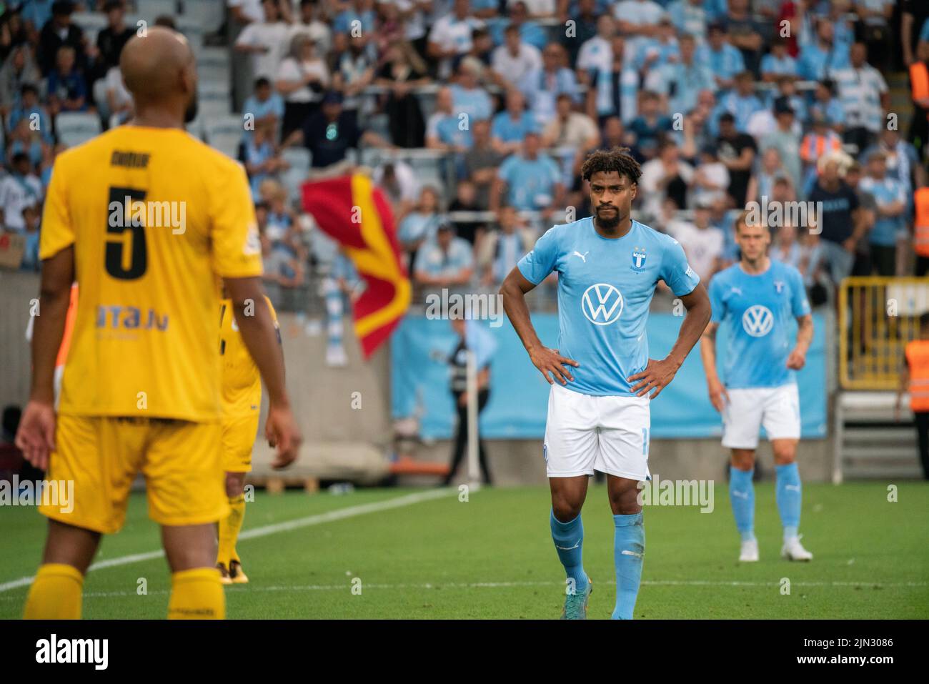 Malmoe, Sweden. 04th, August 2022. Joseph Ceesay (15) of Malmö FF seen ...