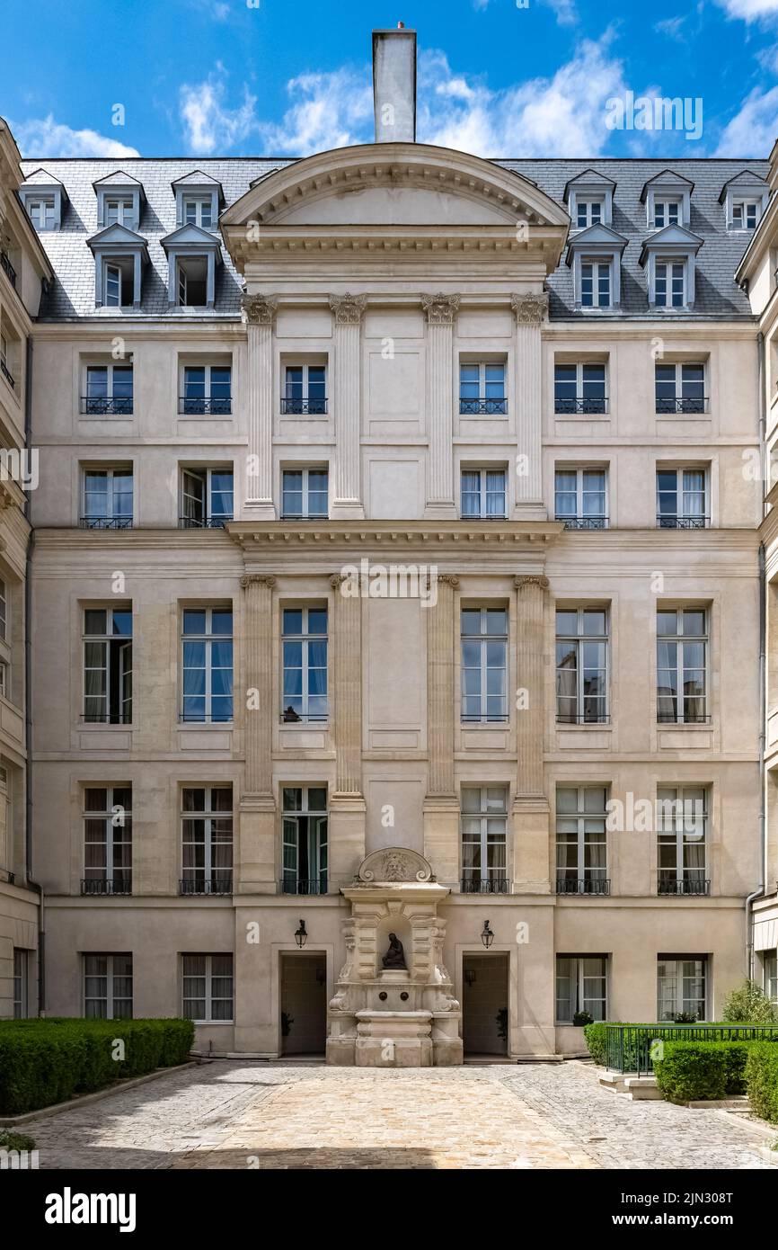 Paris, typical buildings in the Marais, in the center of the french ...