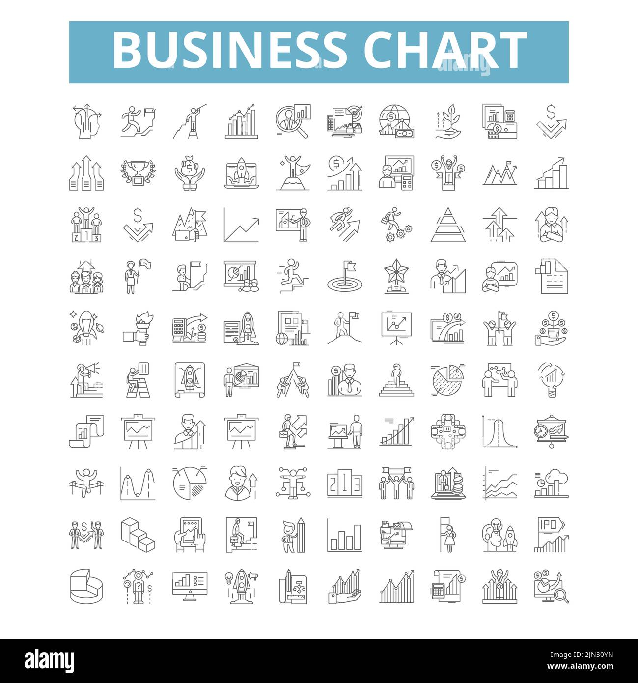 Business chart icons, line symbols, web signs, vector set, isolated ... Business chart icons, line symbols, web signs, vector set, isolated ...
