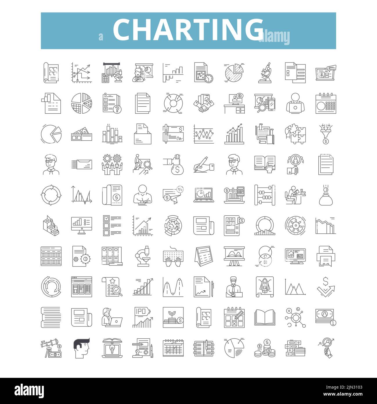 Charting icons, line symbols, web signs, vector set, isolated illustration Stock Vector Image ...