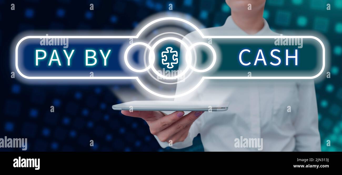 Conceptual display Pay By Cash. Business idea Customer paying with ...