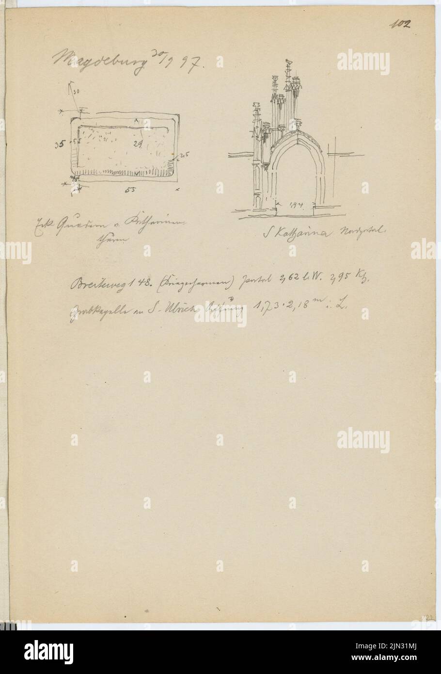 Stiehl Otto (1860-1940): Sketch and photo album 11: St. Katharina ...