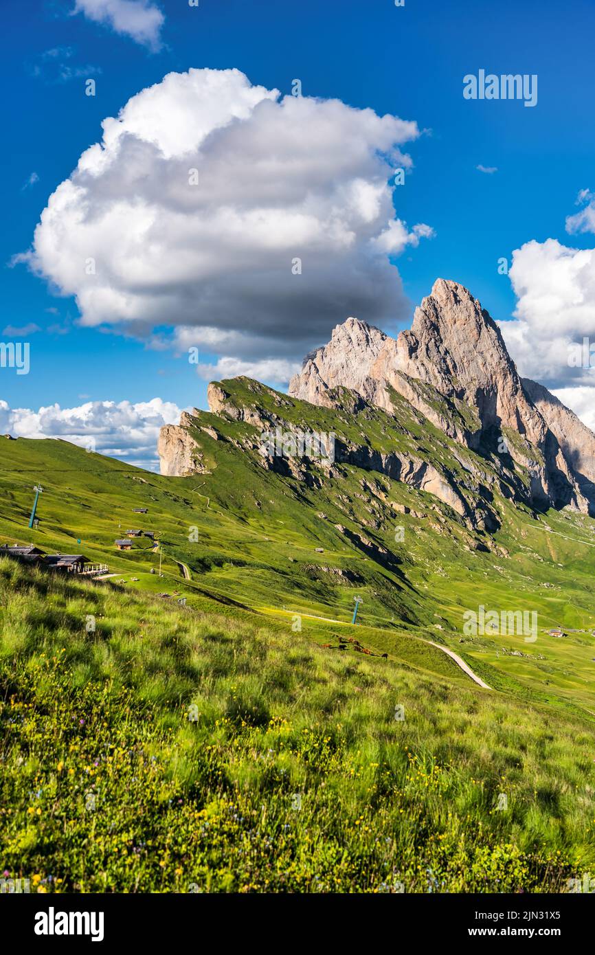 Seceda peak. Trentino Alto Adige, Dolomites Alps, South Tyrol, Italy ...