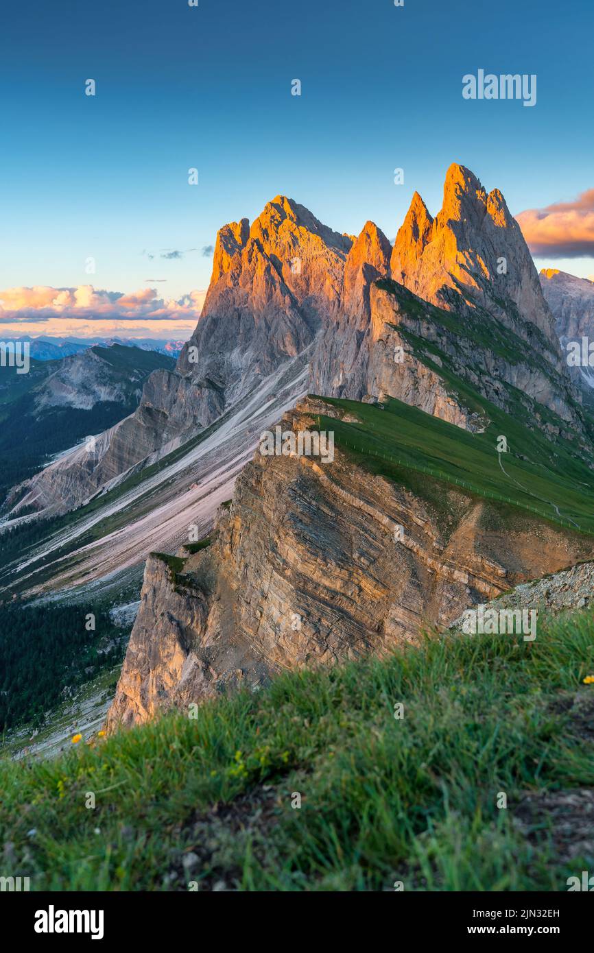 Seceda peak. Trentino Alto Adige, Dolomites Alps, South Tyrol, Italy ...
