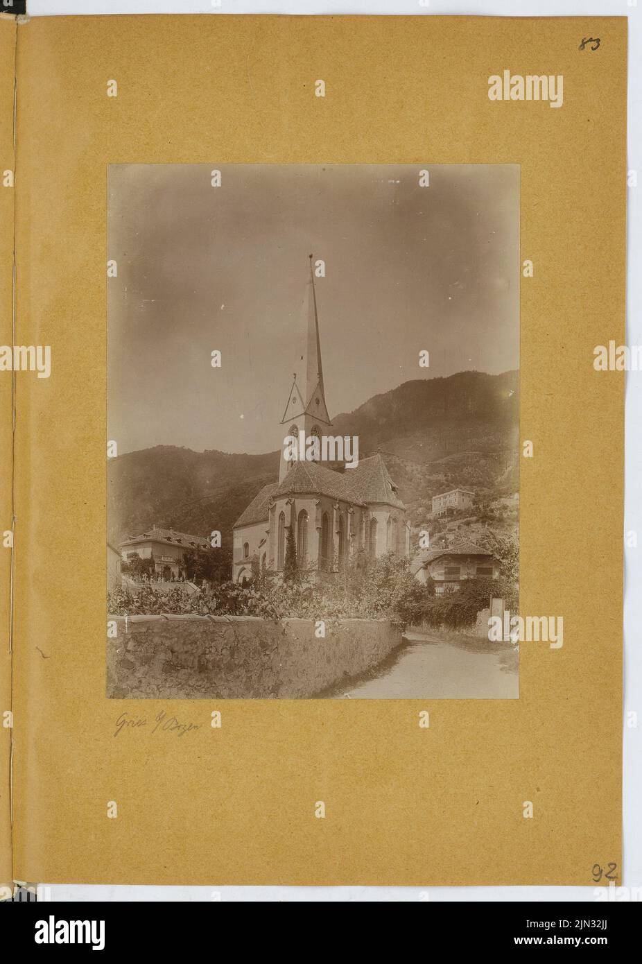 Stiehl Otto (1860-1940): Sketch and photo album 13: Church, Bozen-Gries ...