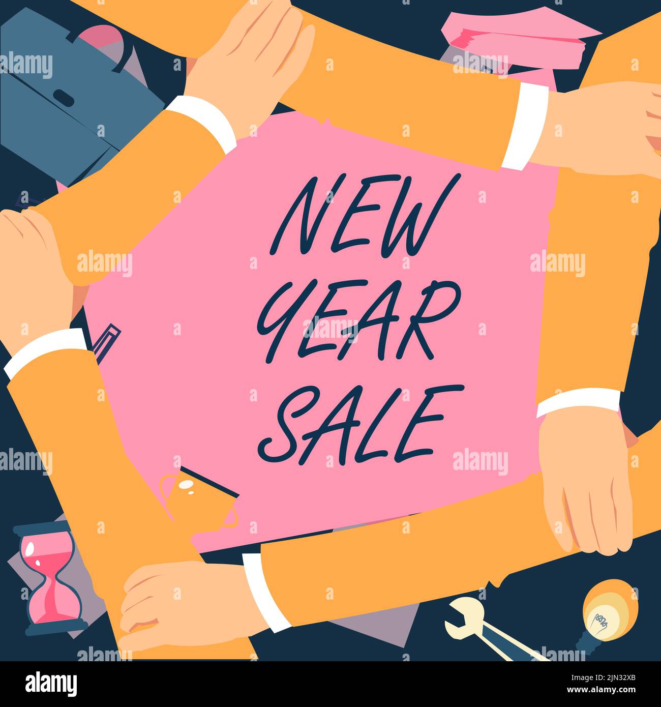 Conceptual caption New Year Sale. Business overview Final holiday ...