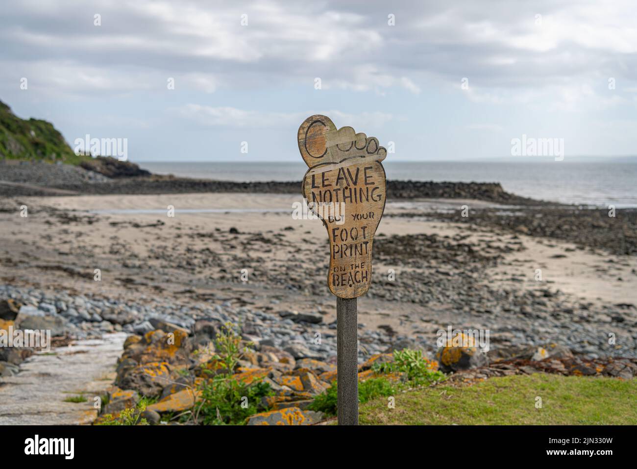 "Leave Only Footprints" Sign at the entrance to Stairhaven beach in ...
