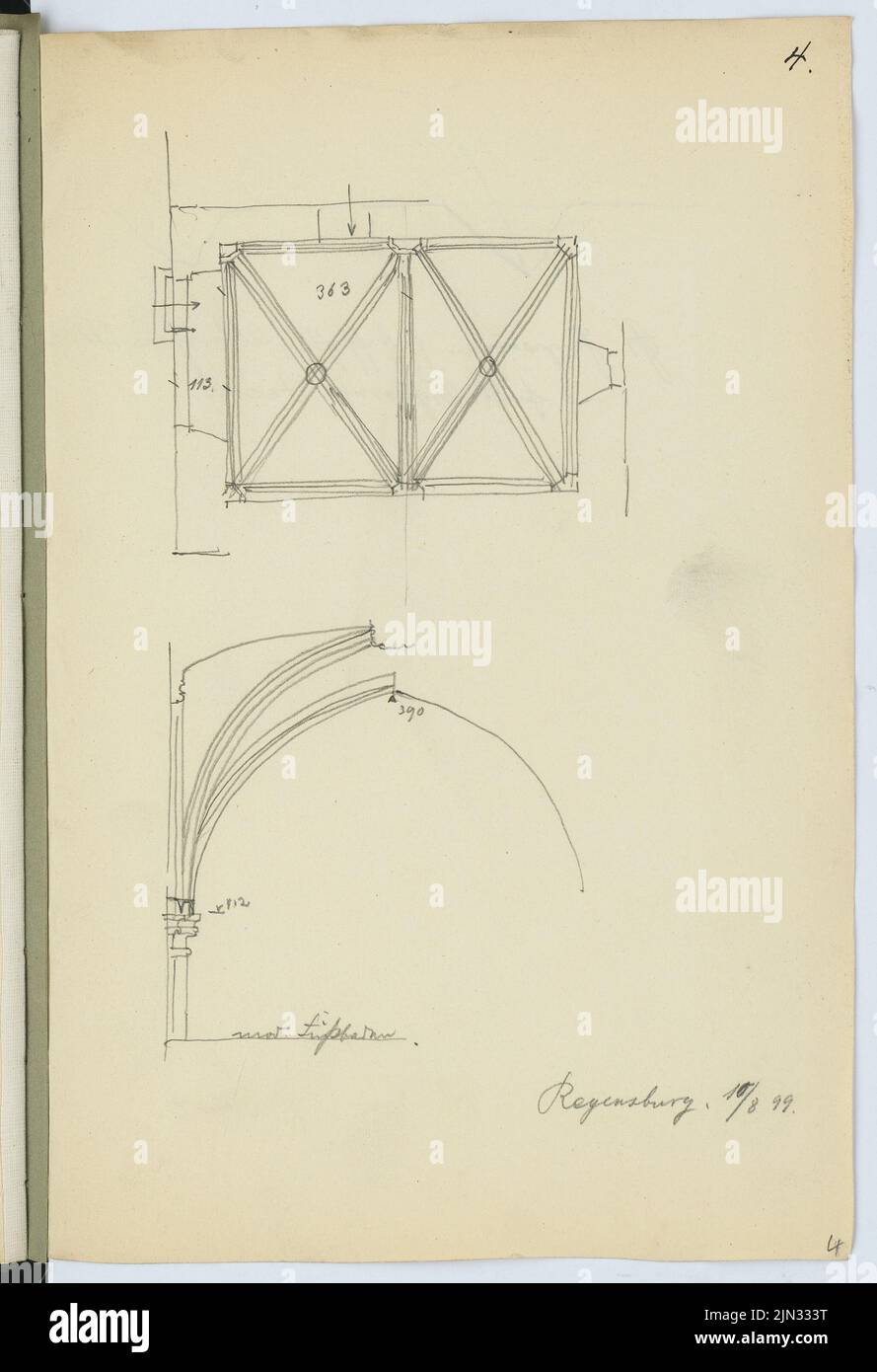 Stiehl Otto (1860-1940): Sketch and photo album 15: Goldener Tower ...