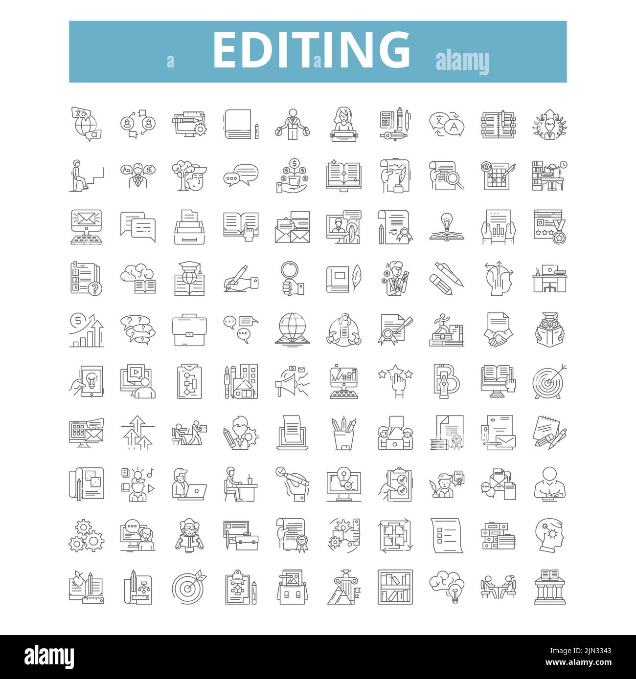 Editing icons, line symbols, web signs, vector set, isolated illustration Stock Vector Image ...