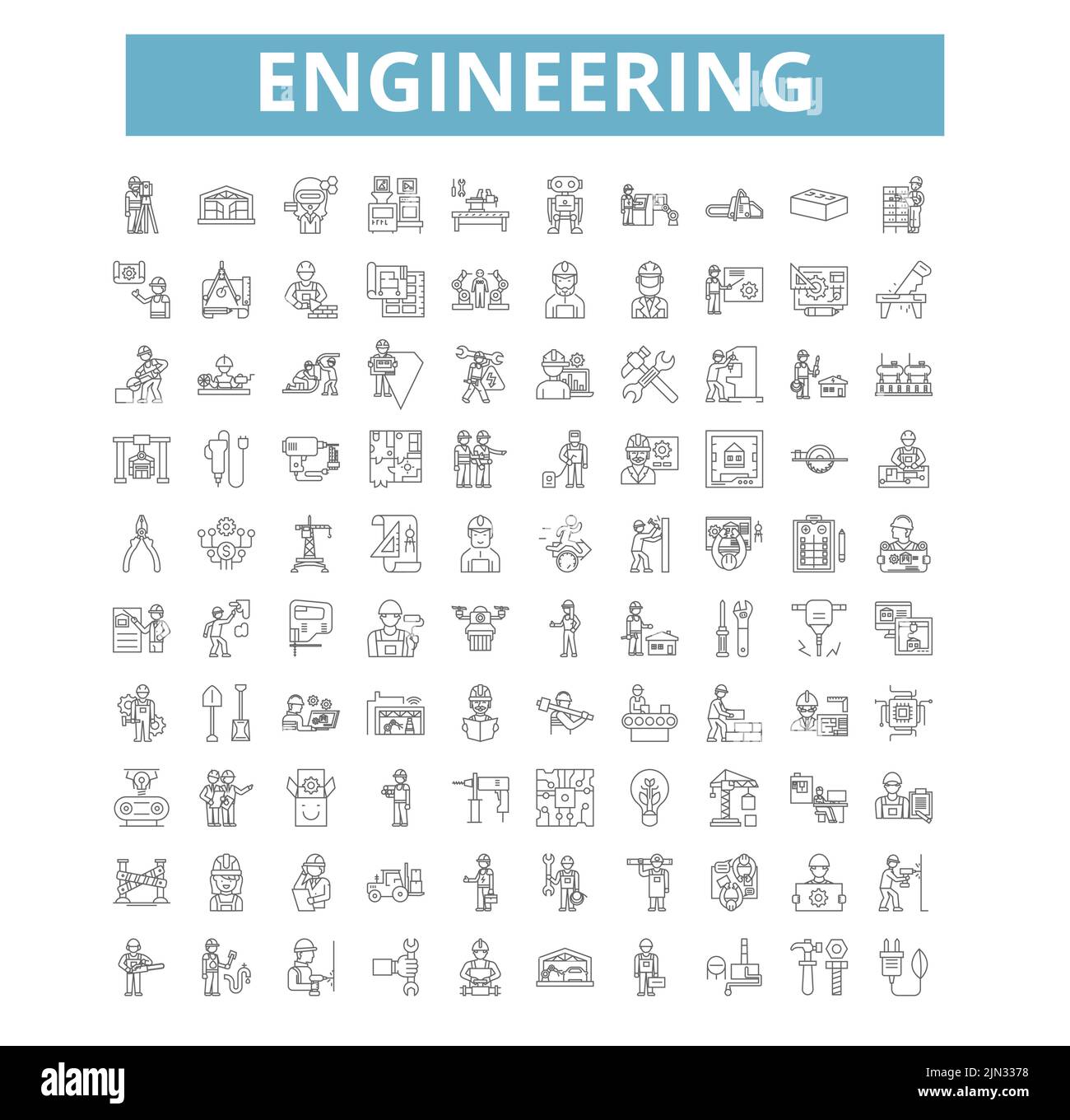 Engineering icons, line symbols, web signs, vector set, isolated illustration Stock Vector Image ...