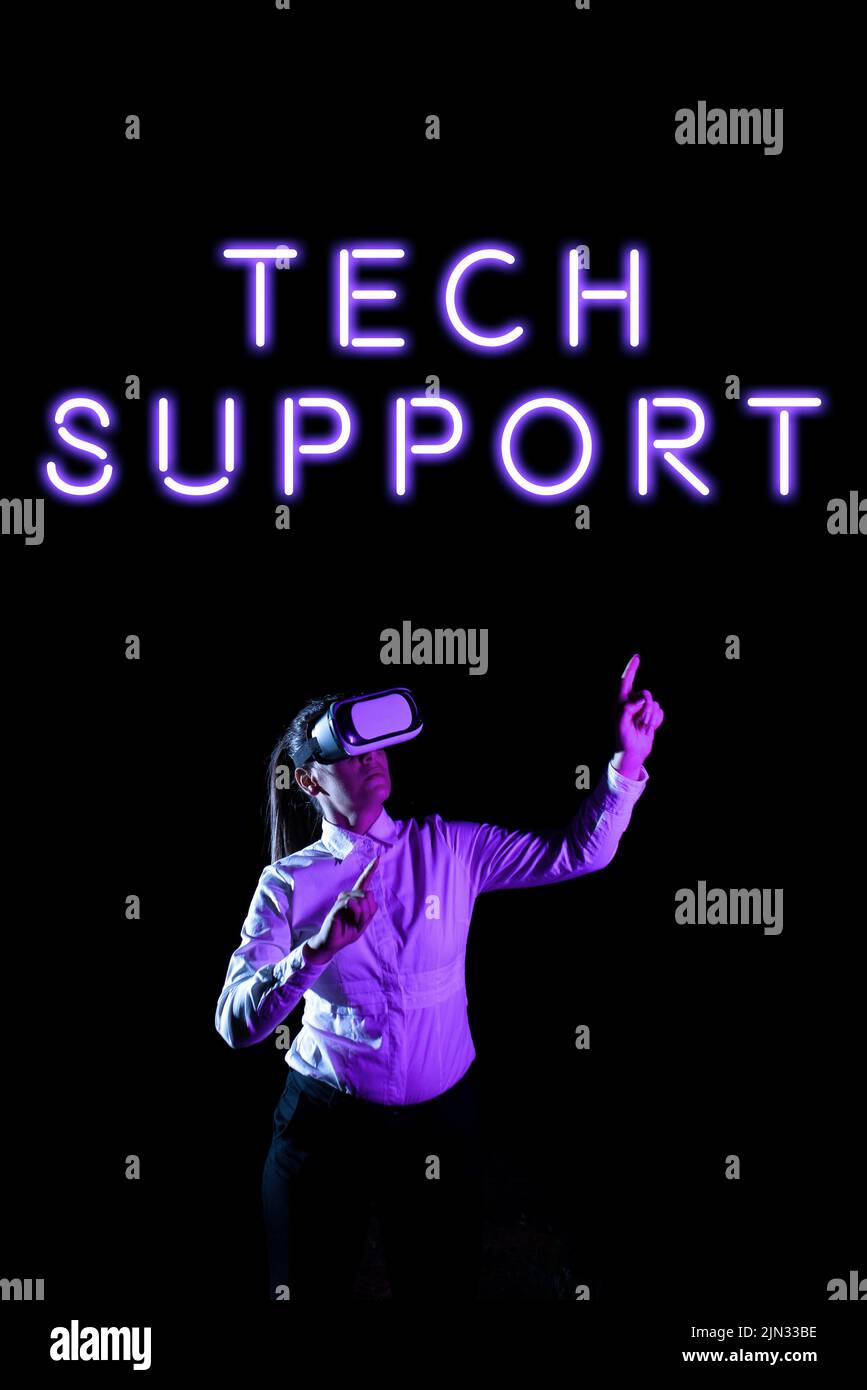 Sign displaying Tech Support. Concept meaning Assisting individuals who ...