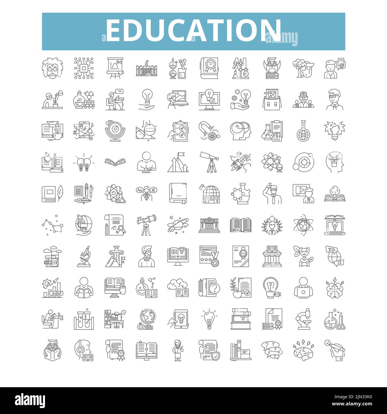 Education icons, line symbols, web signs, vector set, isolated illustration Stock Vector Image ...
