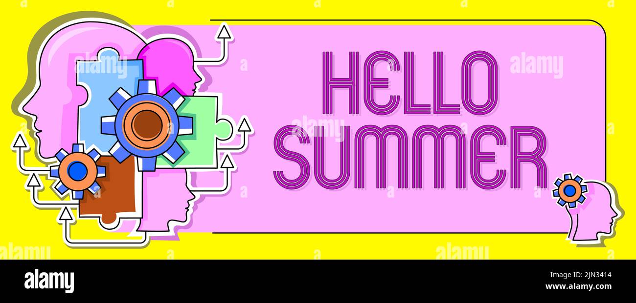 Handwriting text Hello Summer. Conceptual photo Welcoming the warmest ...