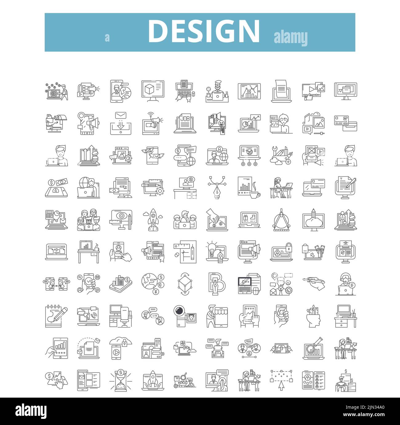 Design icons, line symbols, web signs, vector set, isolated illustration Stock Vector Image ...