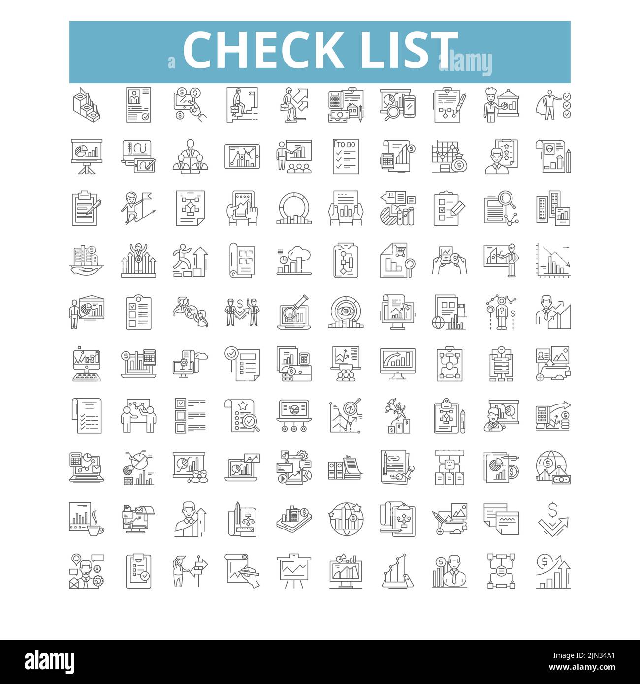 Check list icons, line symbols, web signs, vector set, isolated illustration Stock Vector Image ...
