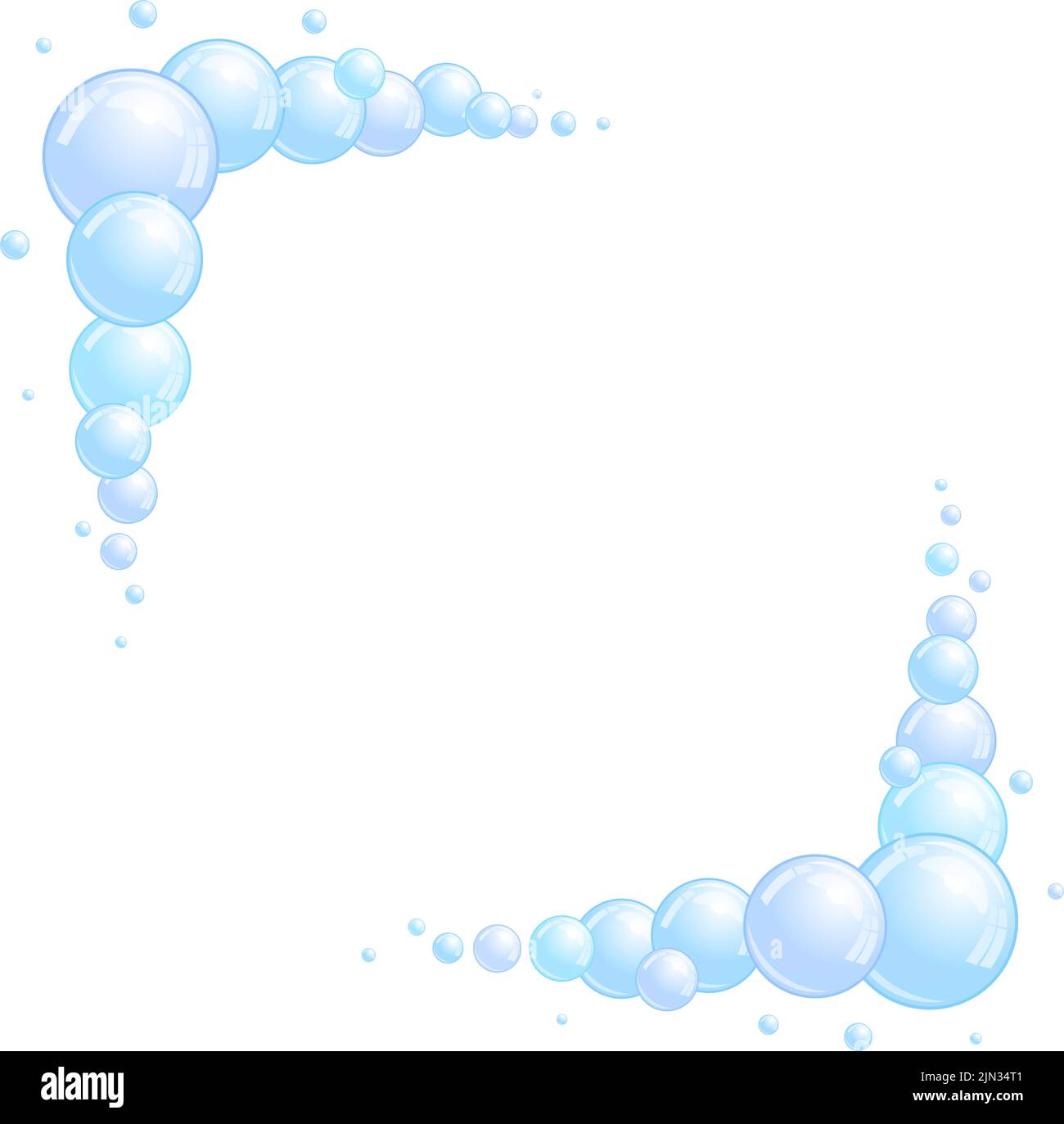 Soap bubble frame. Foam boarder. Blue suds divider and separator ...