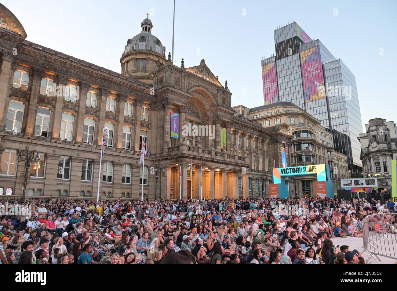 Victoria Square, Birmingham, England, August 8th 2022. - Thousands of ...
