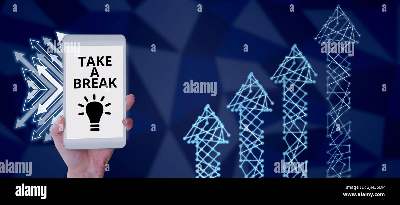 Text showing inspiration Take A Break, Internet Concept Resting Stop ...