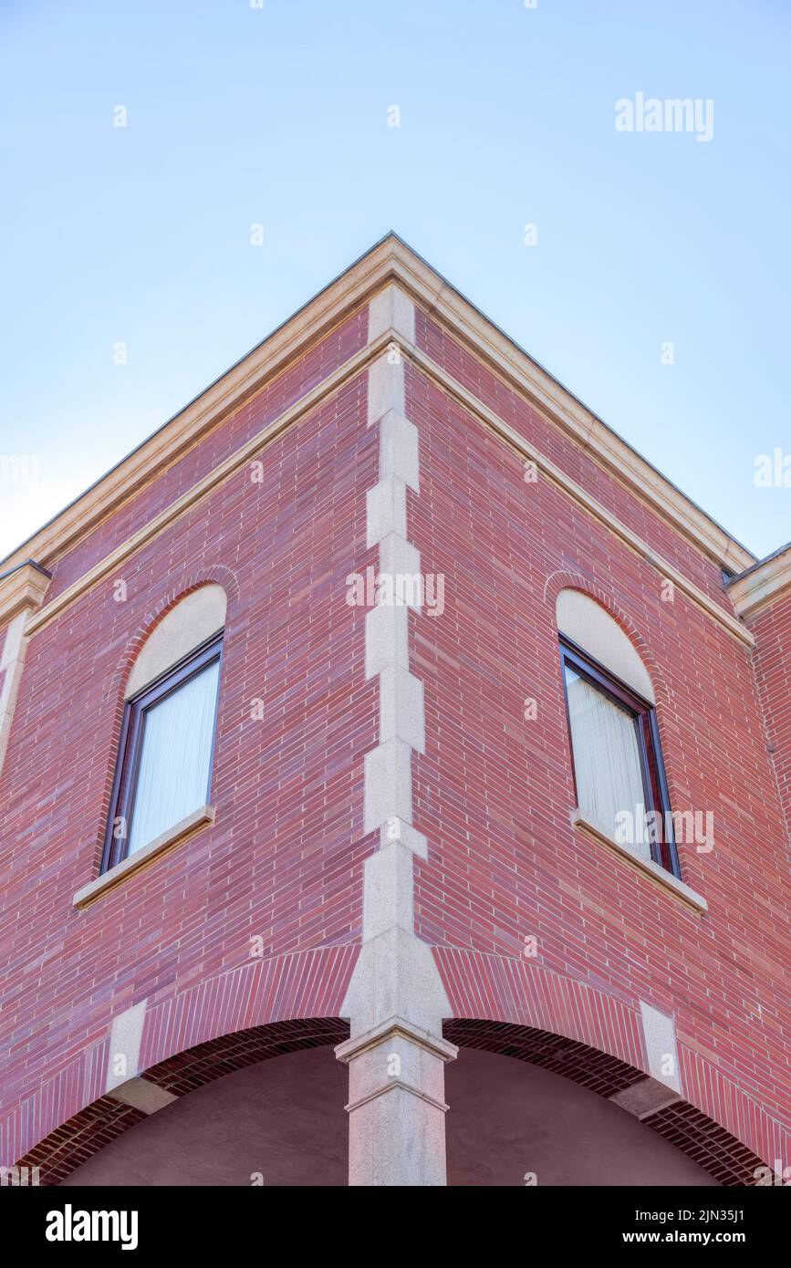 Corner exterior of a building with bricks and quoin in San Francico ...