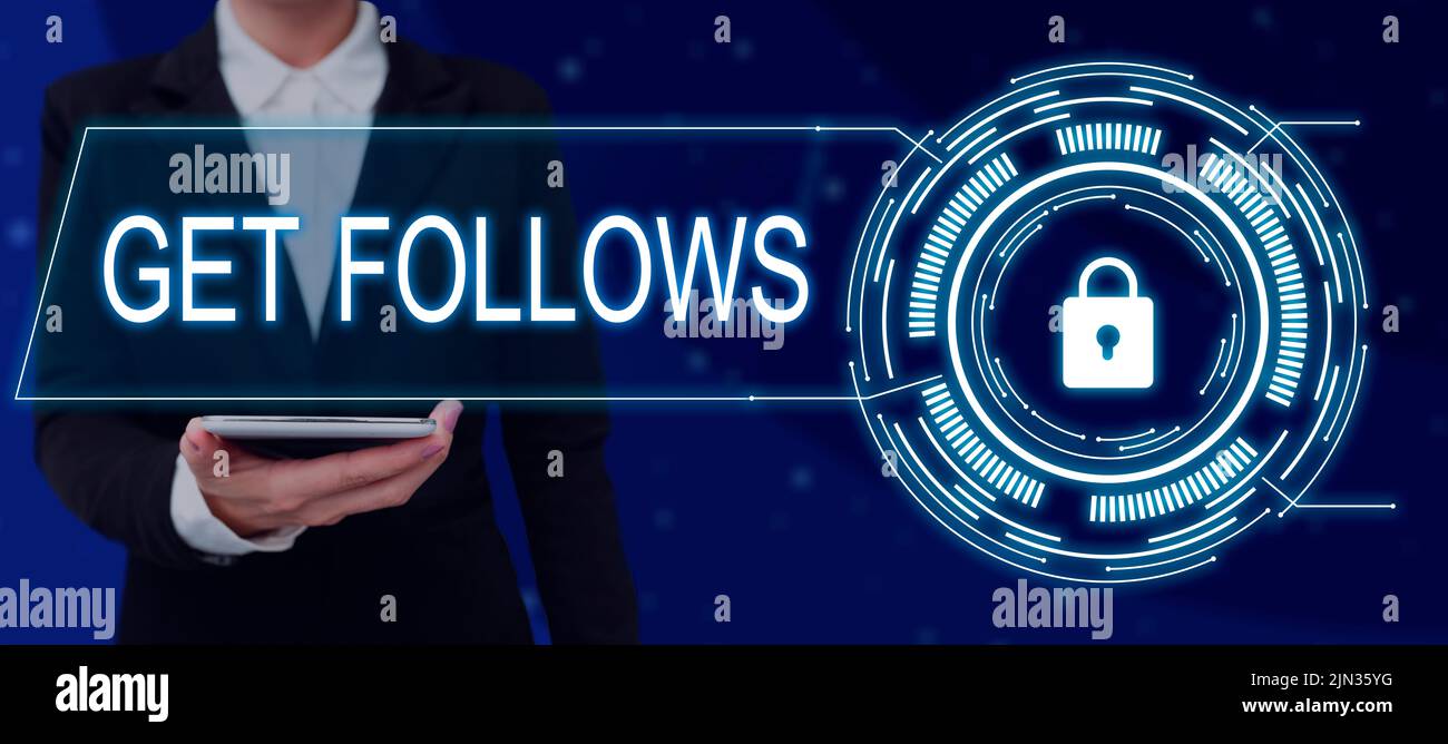 Hand writing sign Get Follows. Conceptual photo person who imitates ...