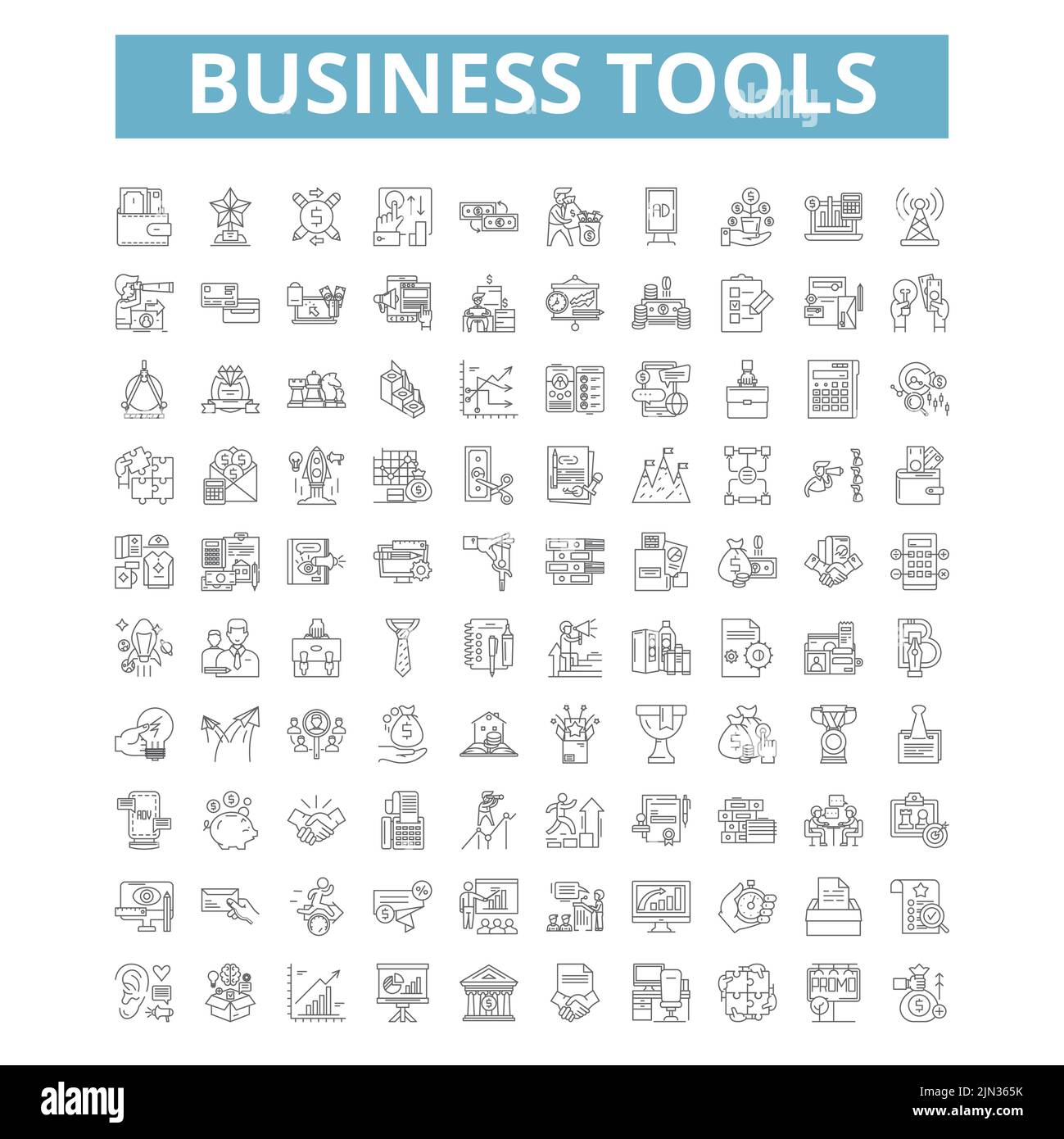 Business tools icons, line symbols, web signs, vector set, isolated illustration Stock Vector ...