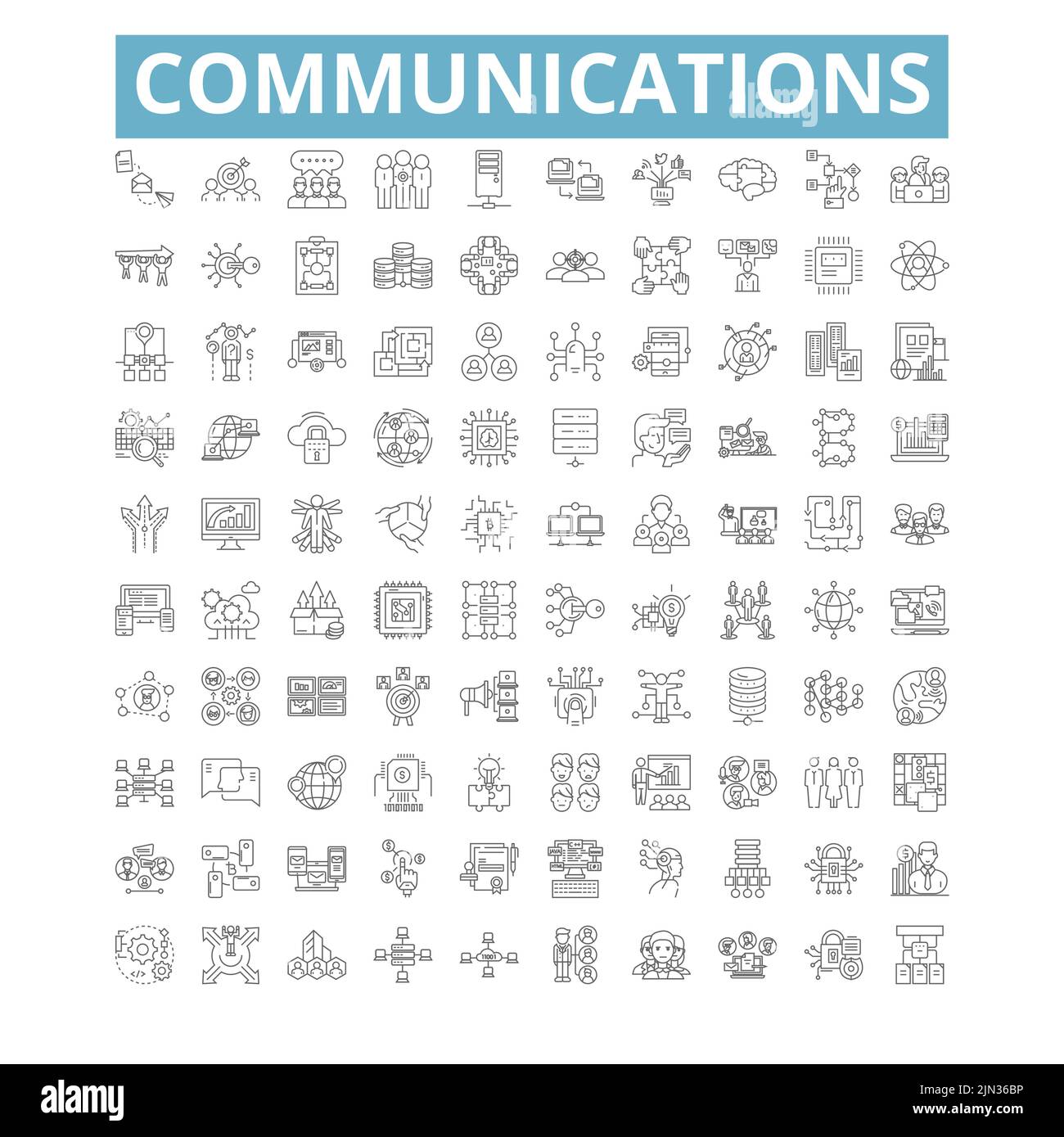 Communication icons, line symbols, web signs, vector set, isolated ... Communication icons, line symbols, web signs, vector set, isolated ...