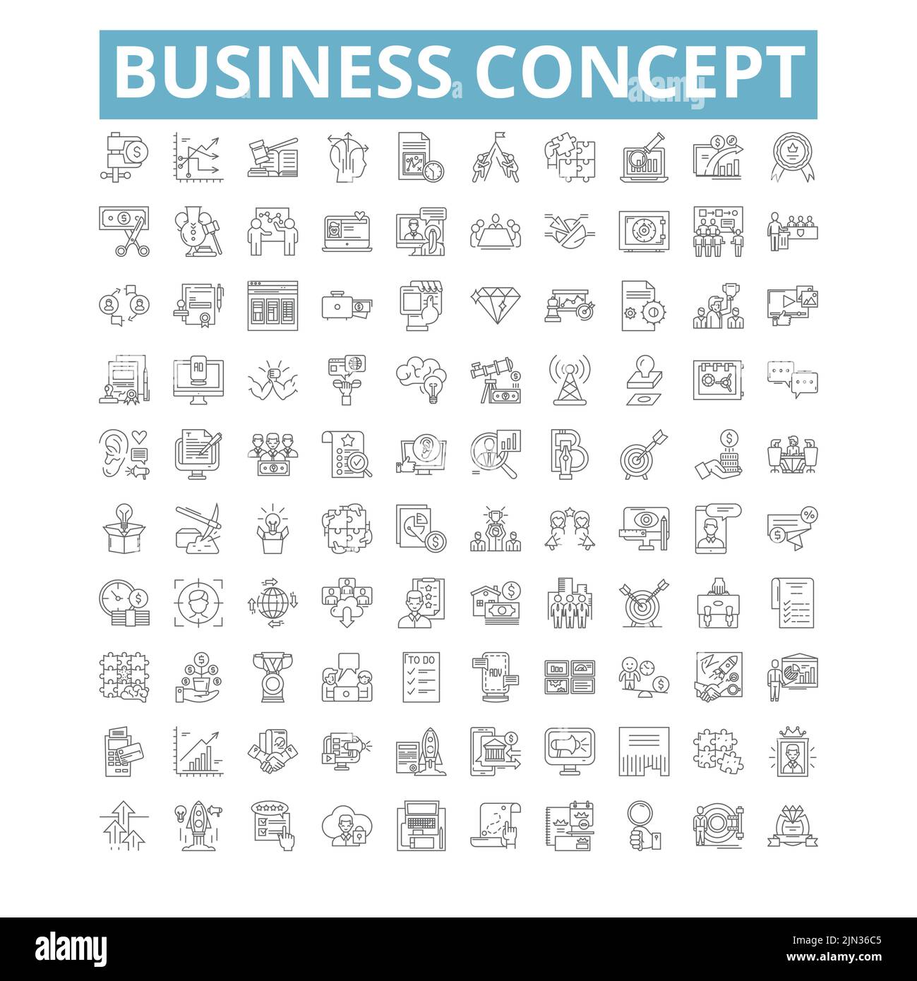 Business concept icons, line symbols, web signs, vector set, isolated illustration Stock Vector ...