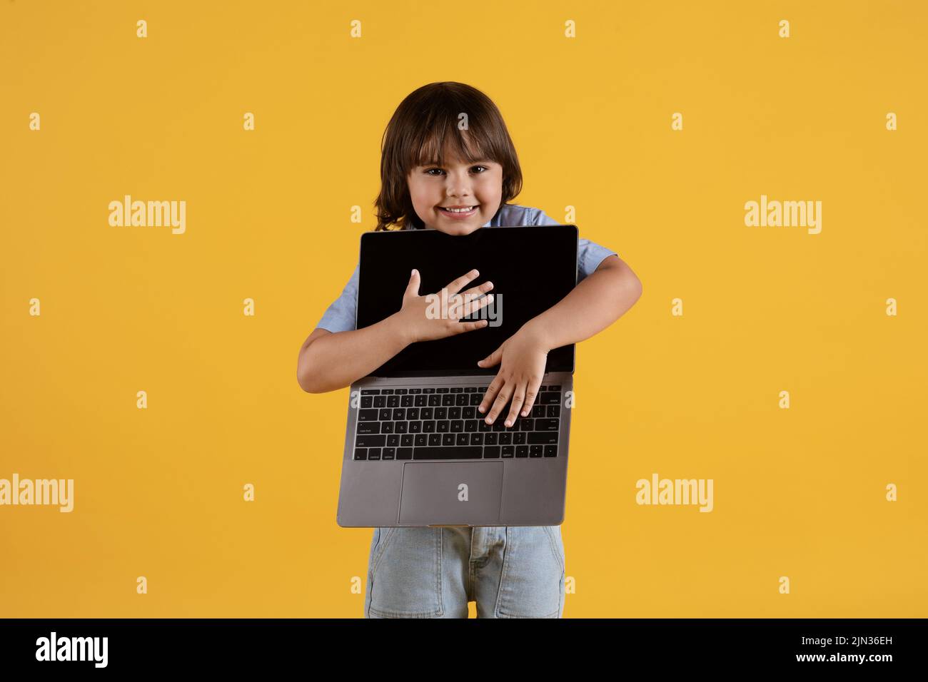 Excited Kid Computer