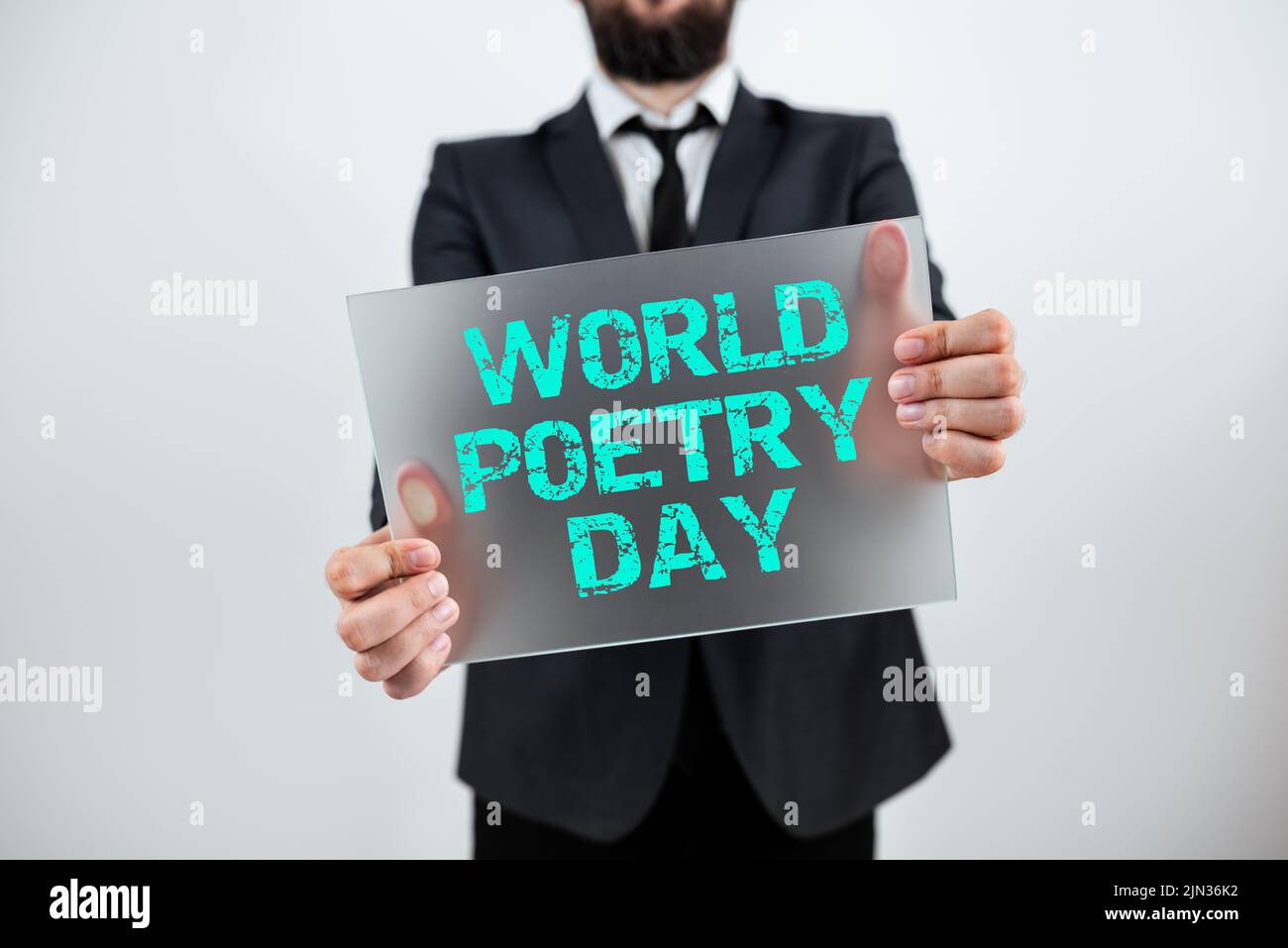 Conceptual display World Poetry Day, Word Written on Worldwide ...