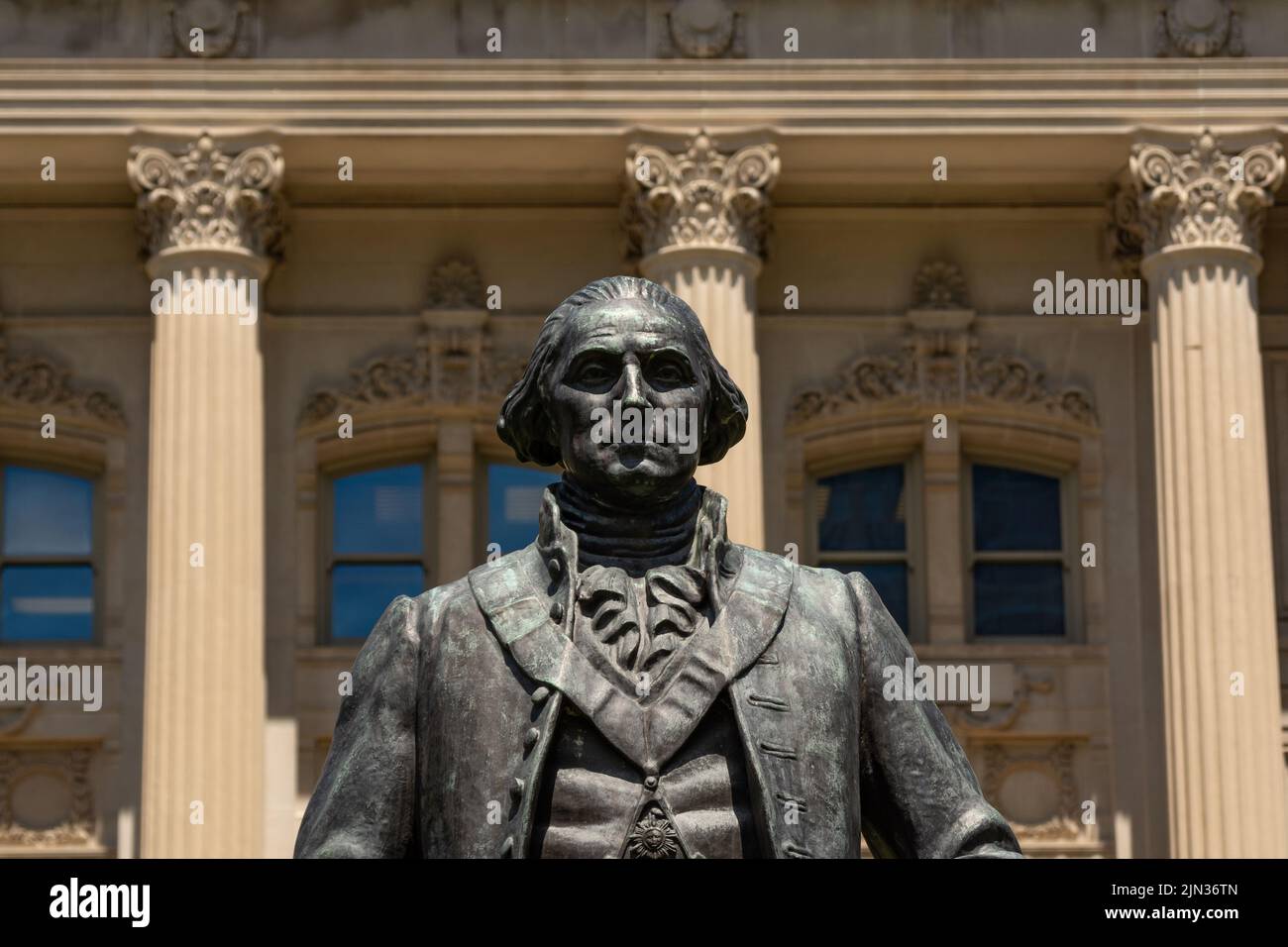 Indianapolis, Indiana, USA - July 29th 2022 - George Washington monument outside the ...