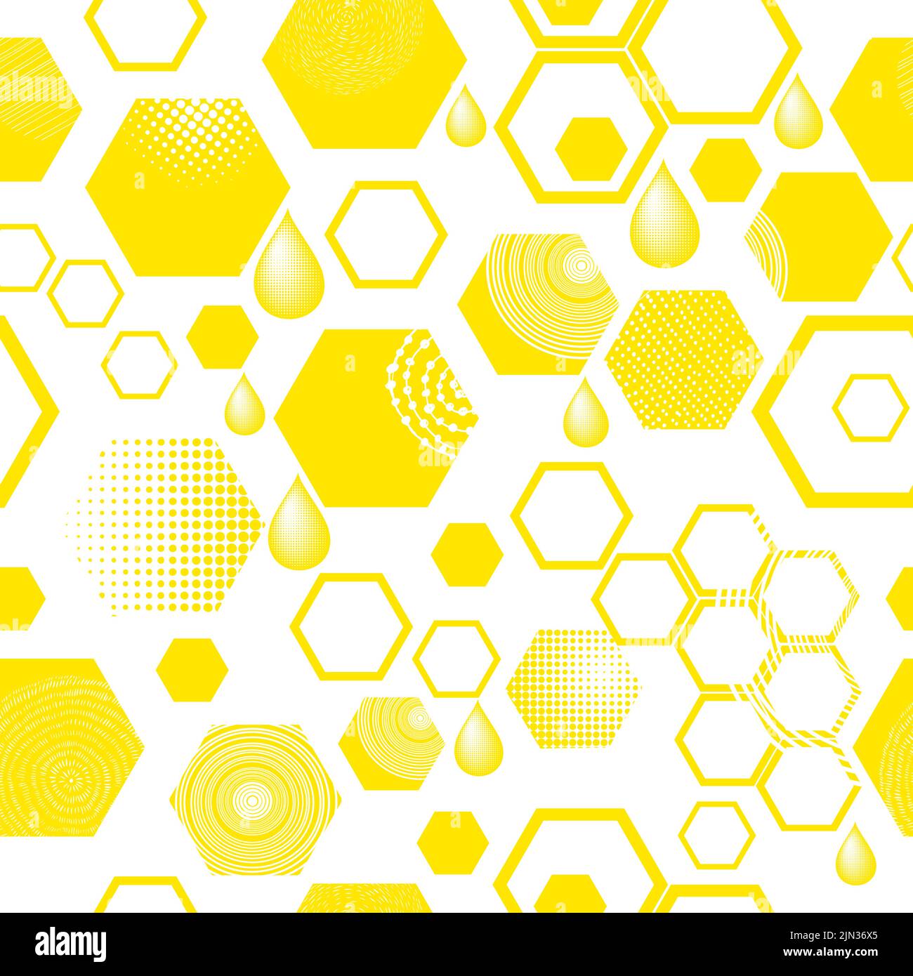 Yellow Seamless pattern honeycombs. Vector illustration Stock Vector ...