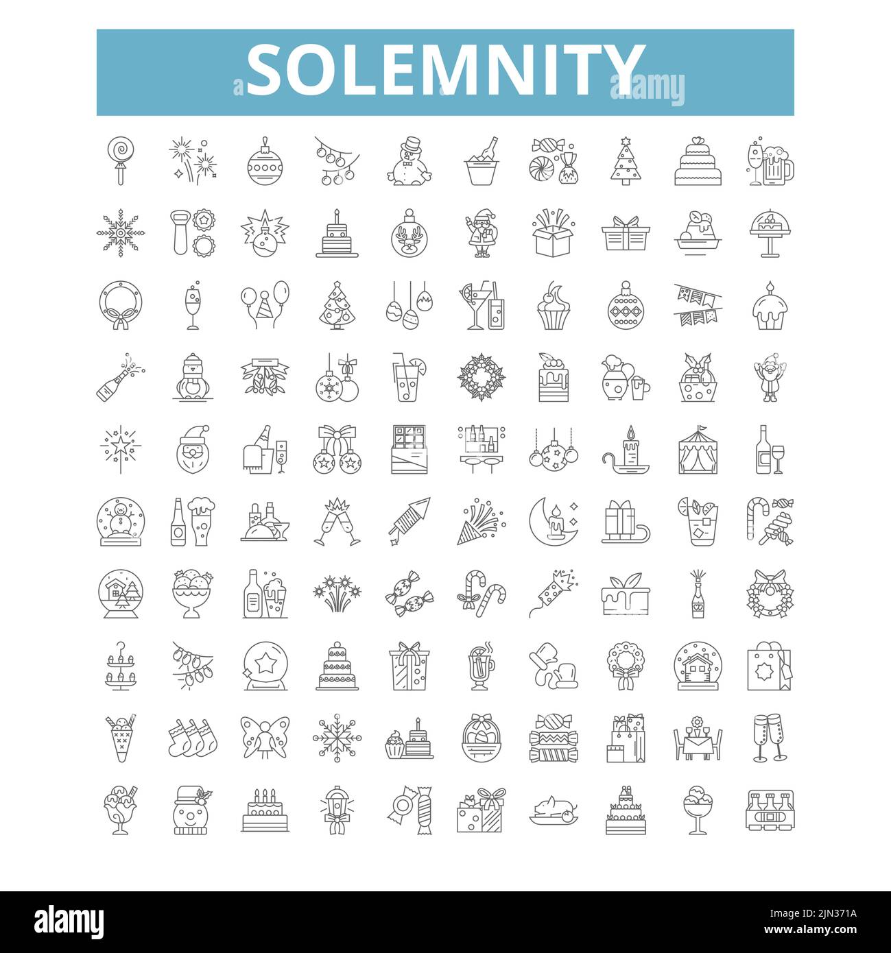 Solemnity icons, line symbols, web signs, vector set, isolated ...