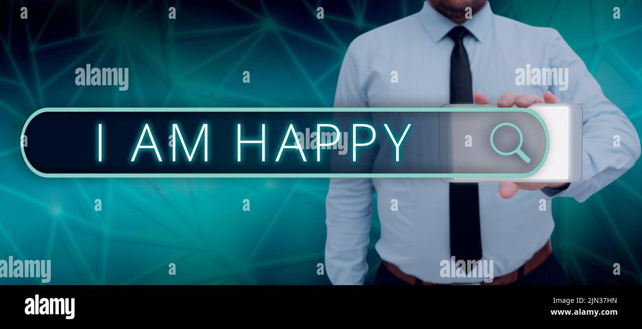 Writing displaying text I Am Happy. Business concept To have a ...