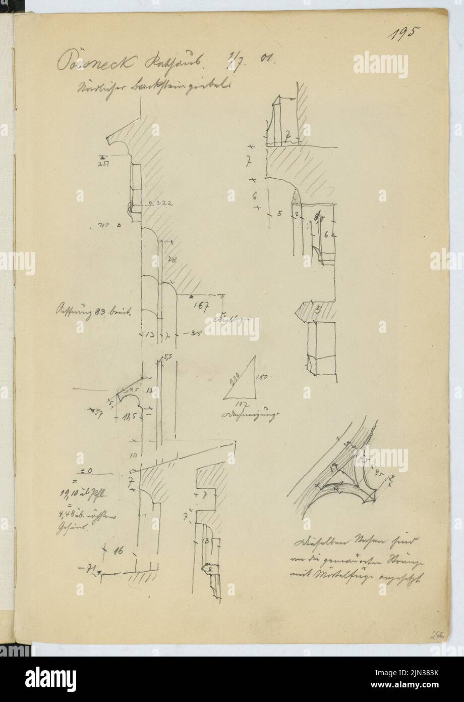 City hall, Pößneck: Details inhable (from: sketch and photo album 20 ...