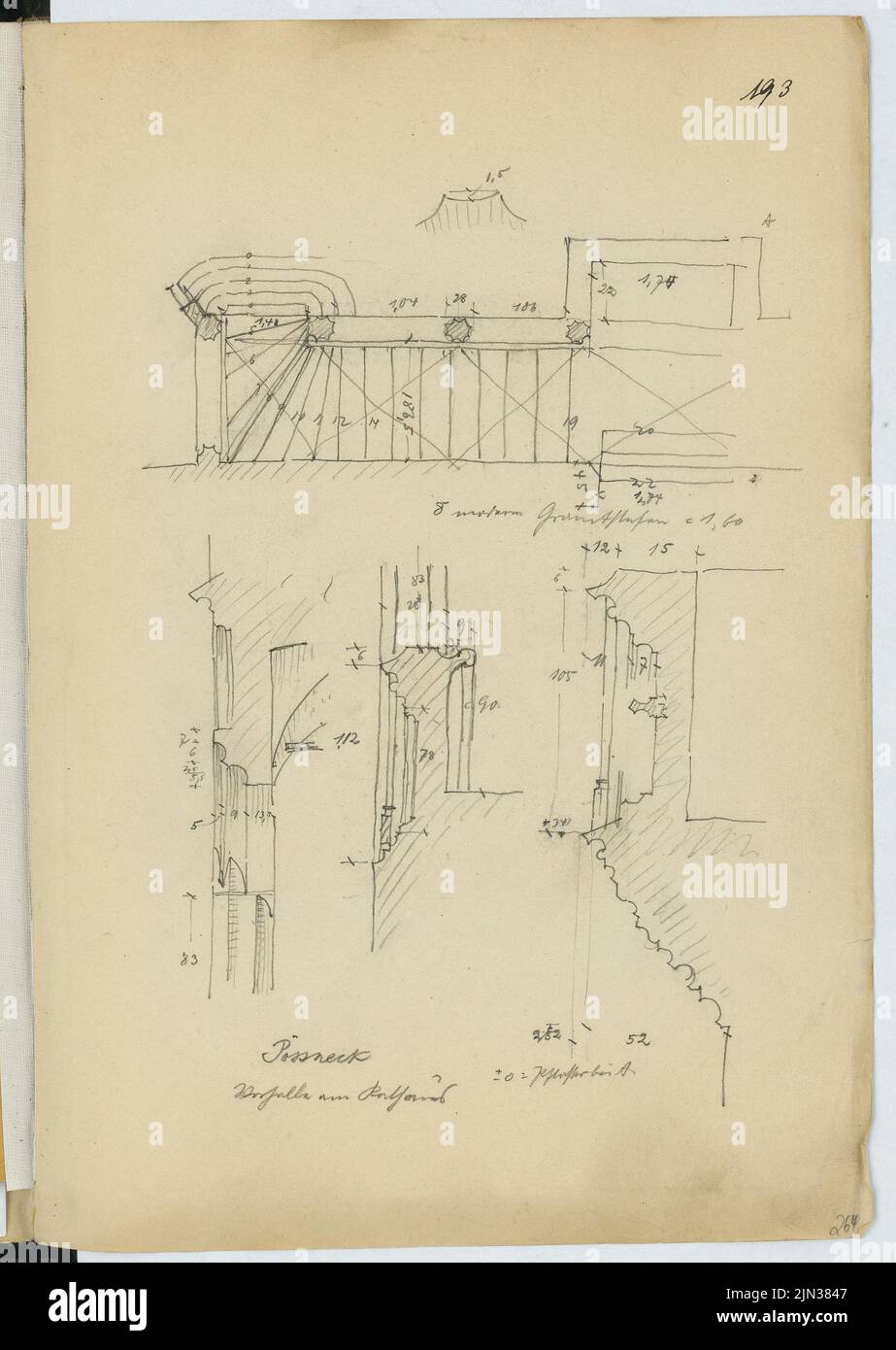 City hall, Pößneck: Details inhable (from: sketch and photo album 20 ...