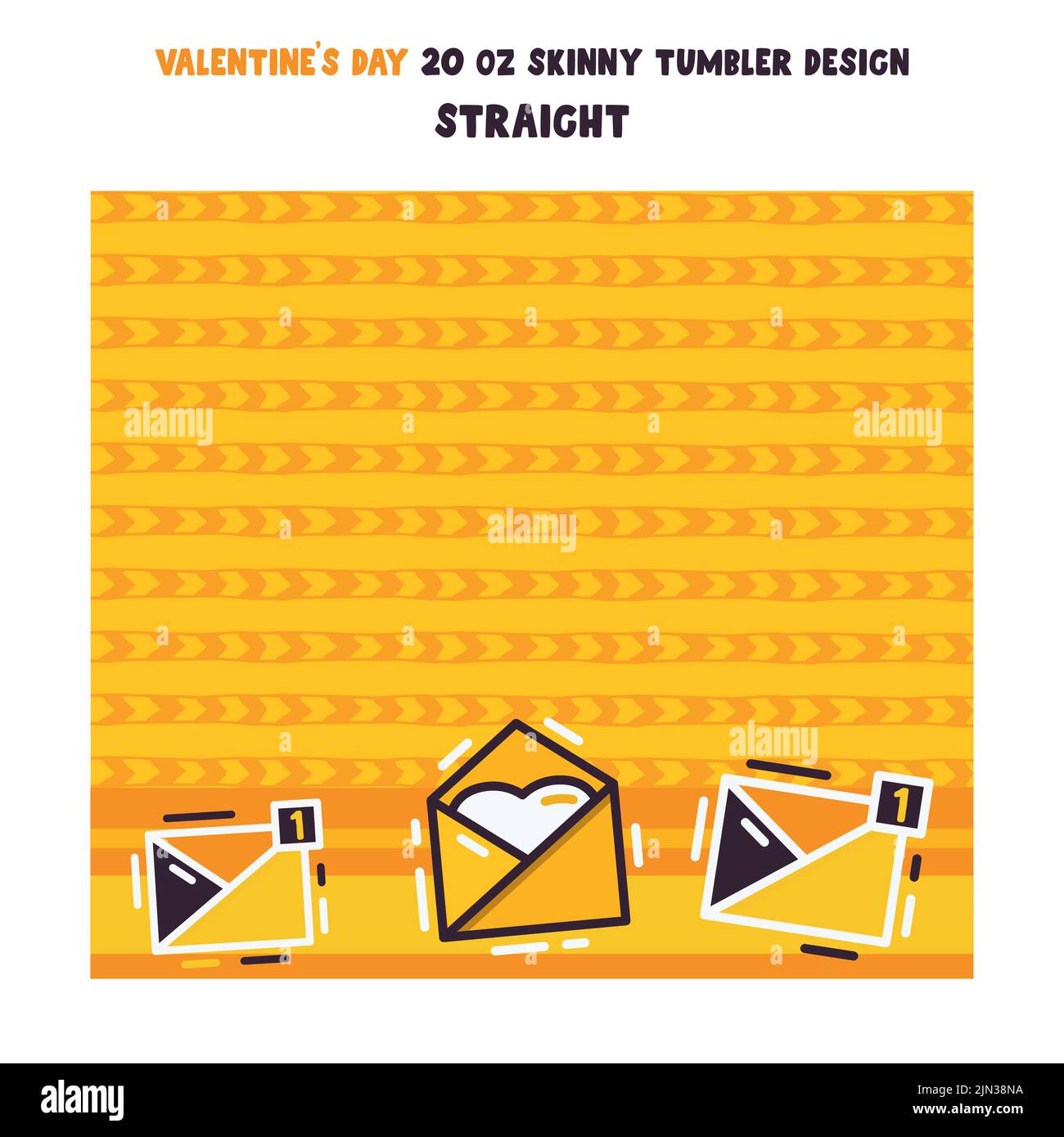 Vector illustration of tumbler wrap design with heart in envelope. 20 ...