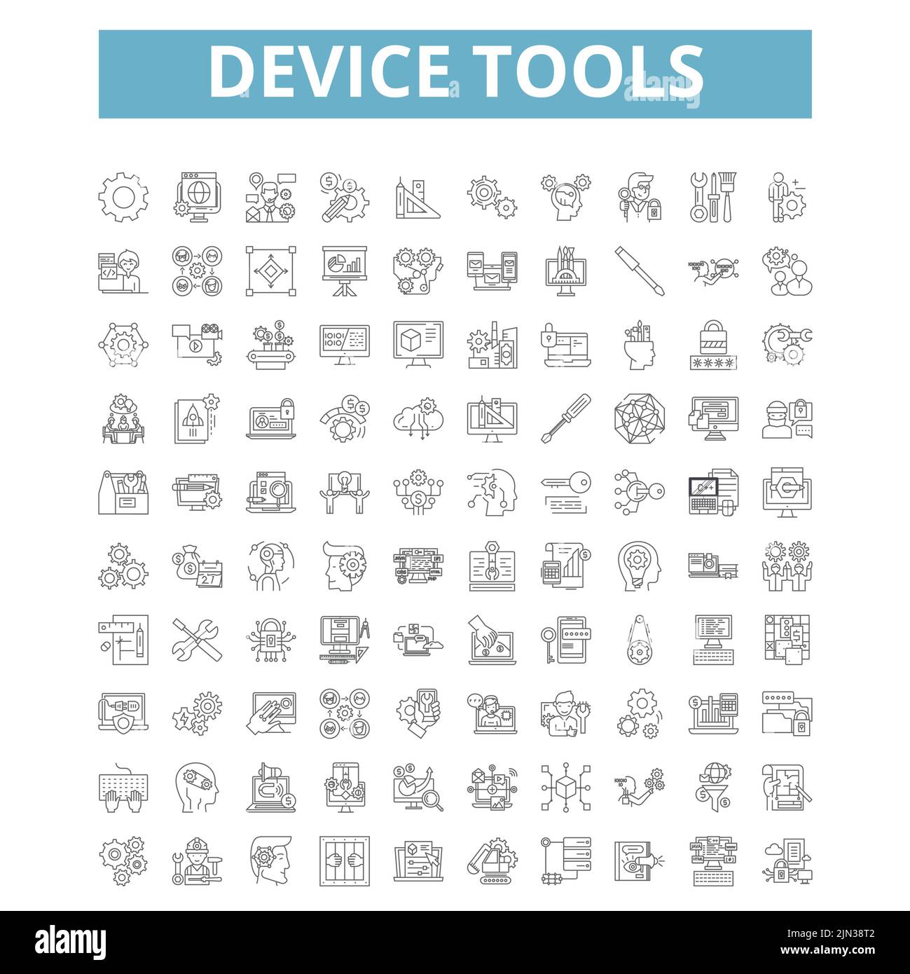 Device tools icons, line symbols, web signs, vector set, isolated illustration Stock Vector ...