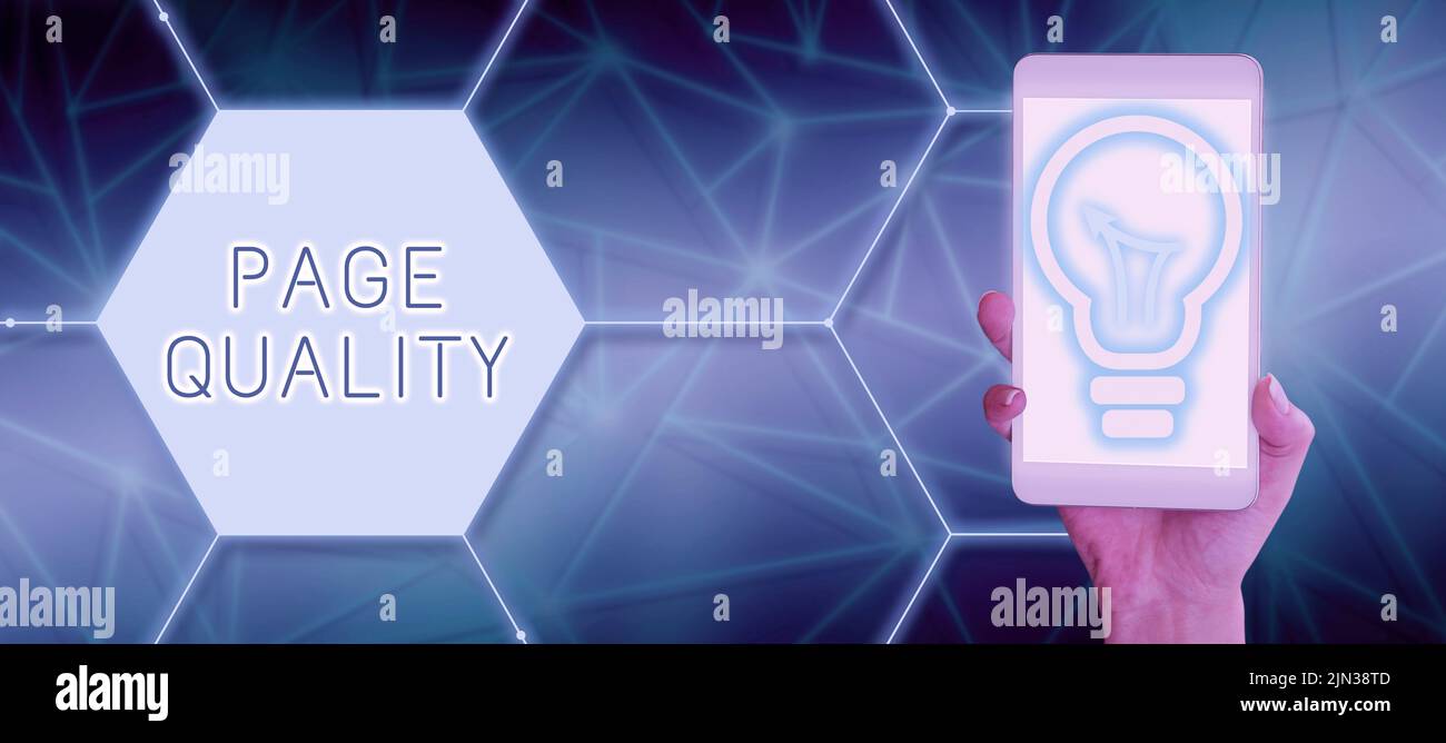 Conceptual caption Page Quality. Business showcase Effectiveness of a ...