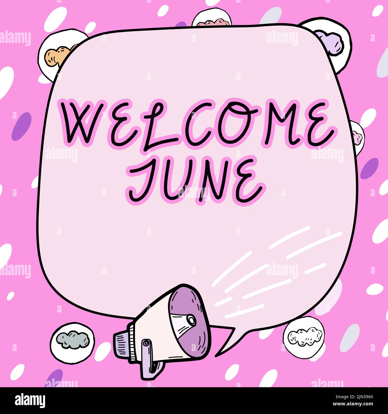 Text caption presenting Welcome June. Business showcase Calendar Sixth ...
