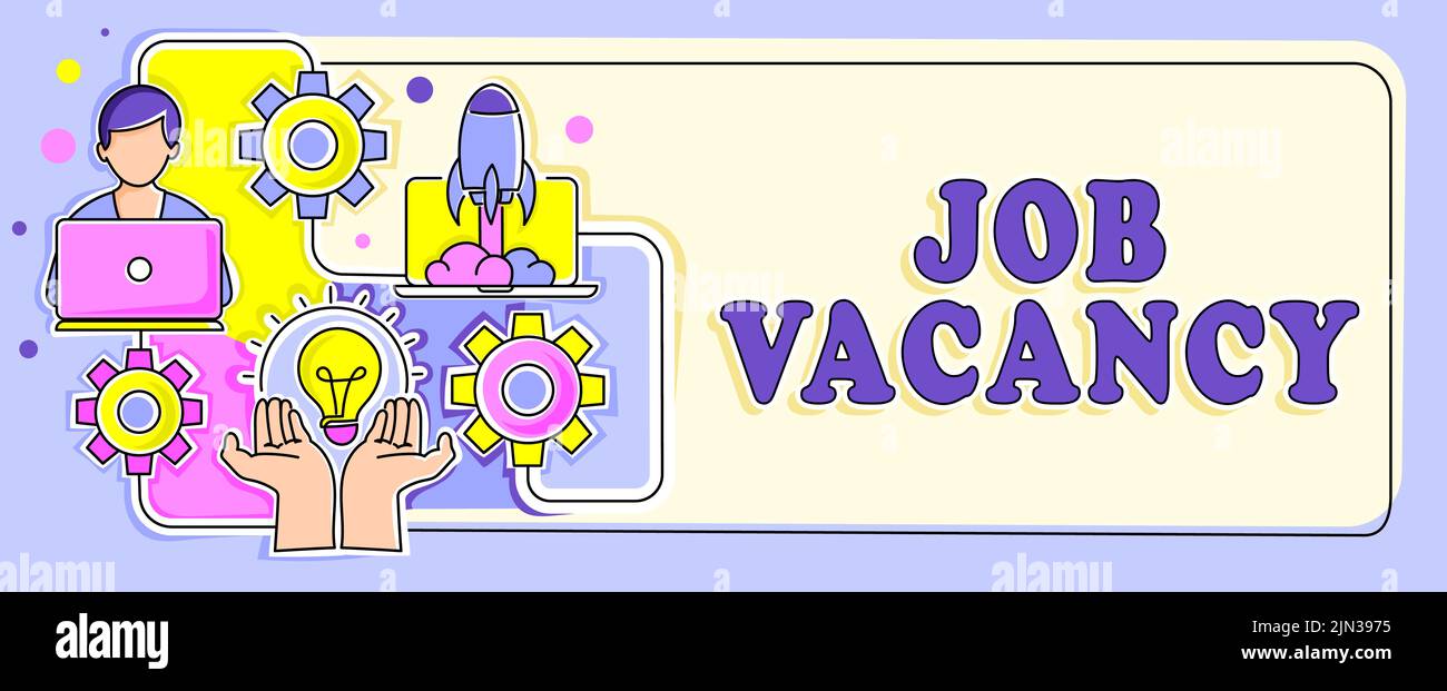 Sign displaying Job Vacancy. Business idea empty or available paid ...