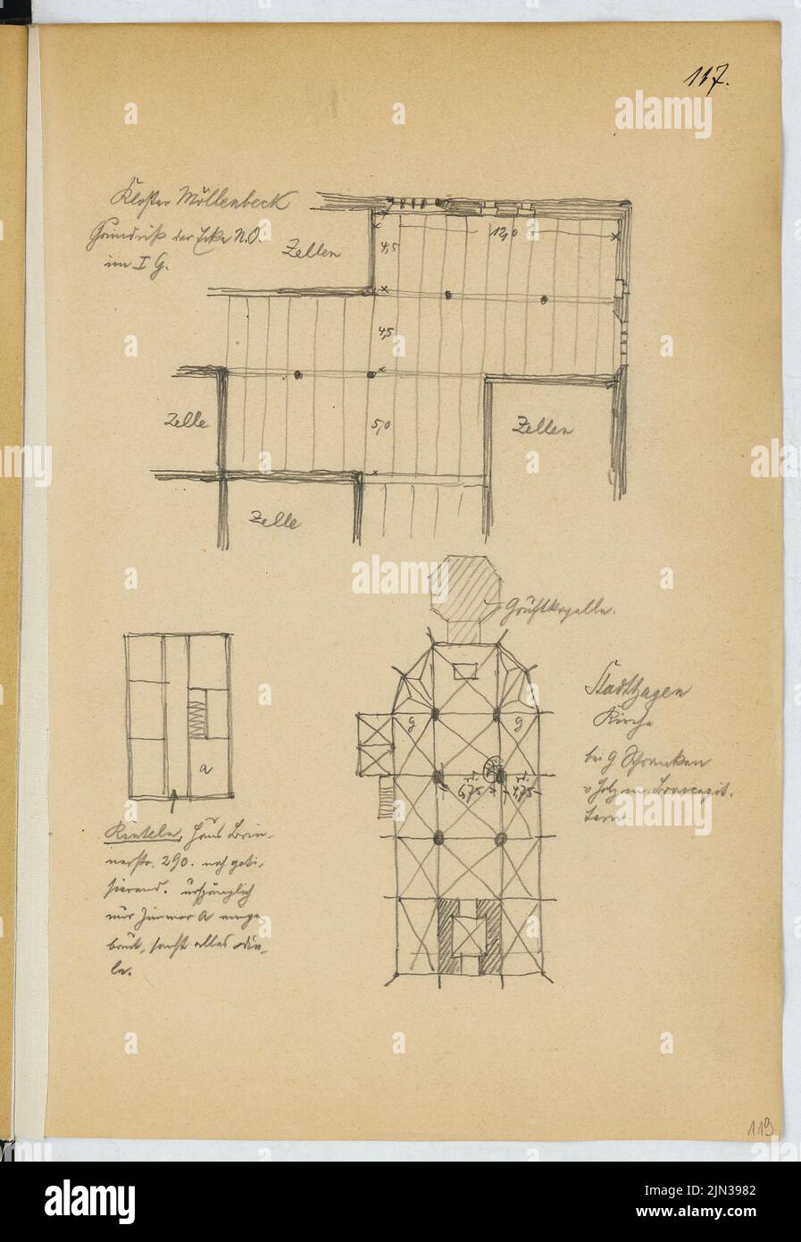 Monastery, Möllenbeck. Church, Stadthagen: floor plans (from: sketch ...