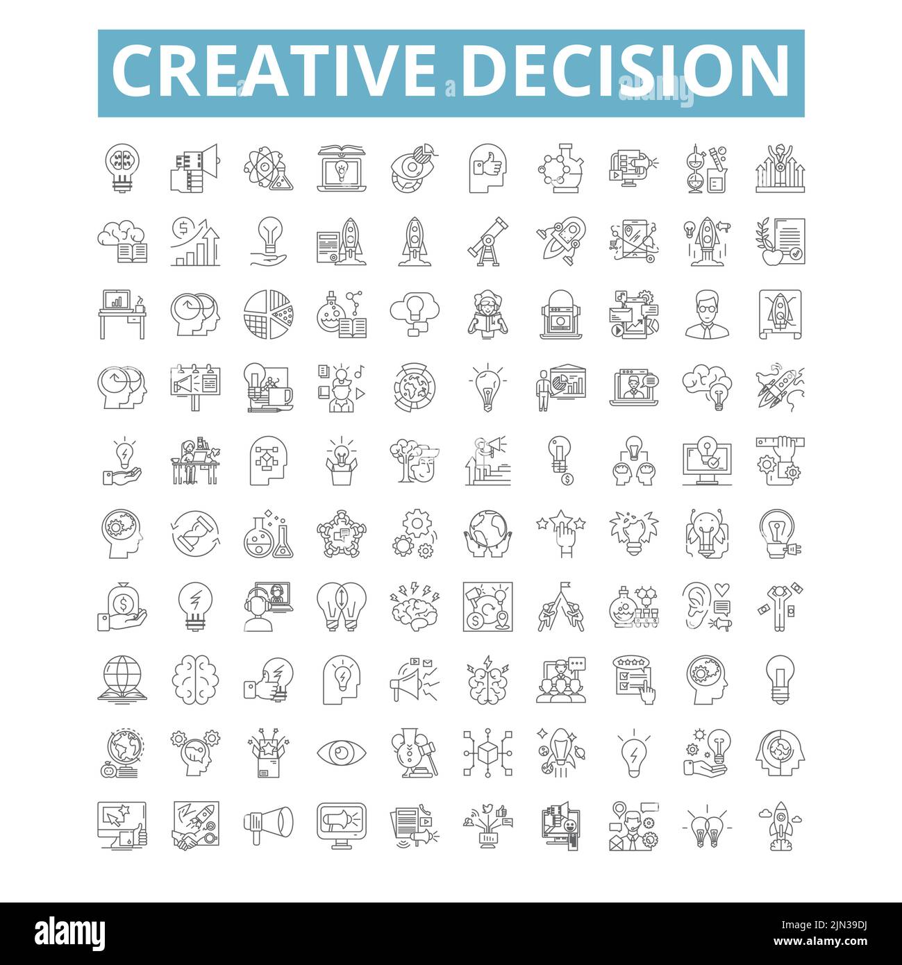 Creative decision icons, line symbols, web signs, vector set, isolated illustration Stock Vector ...